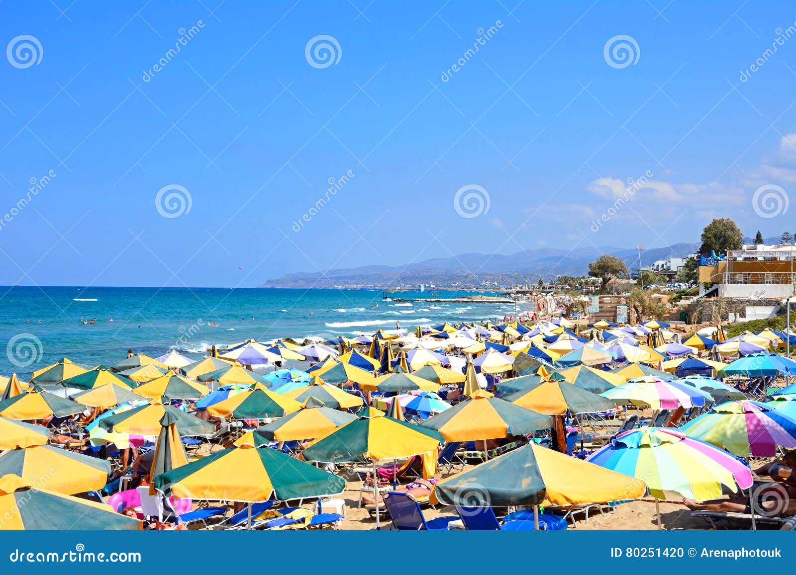 Ansicht Entlang Stalida-Strand Redaktionelles Bild - Bild von entlang ...