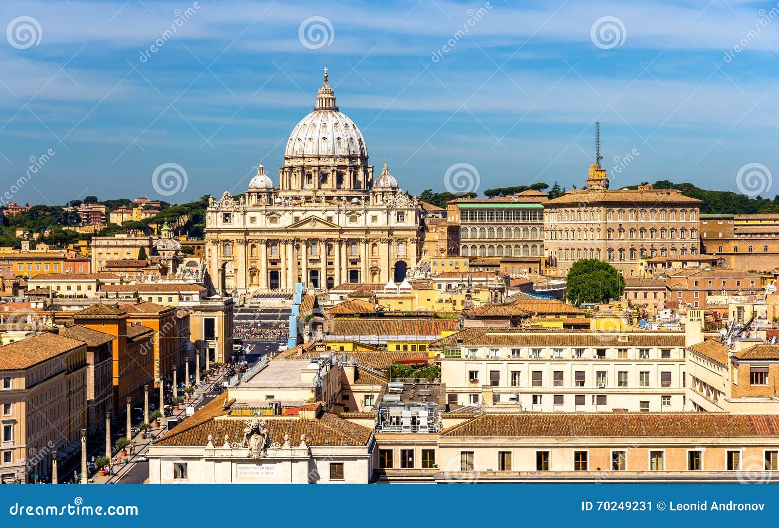 Ansicht Von St Peter Basilika in Rom Stockbild - Bild von haube, dach ...