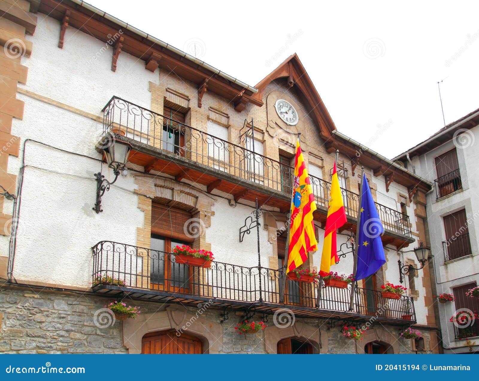 Anso City Council Facade Building Pyrenees Stock Photo - Image of ...