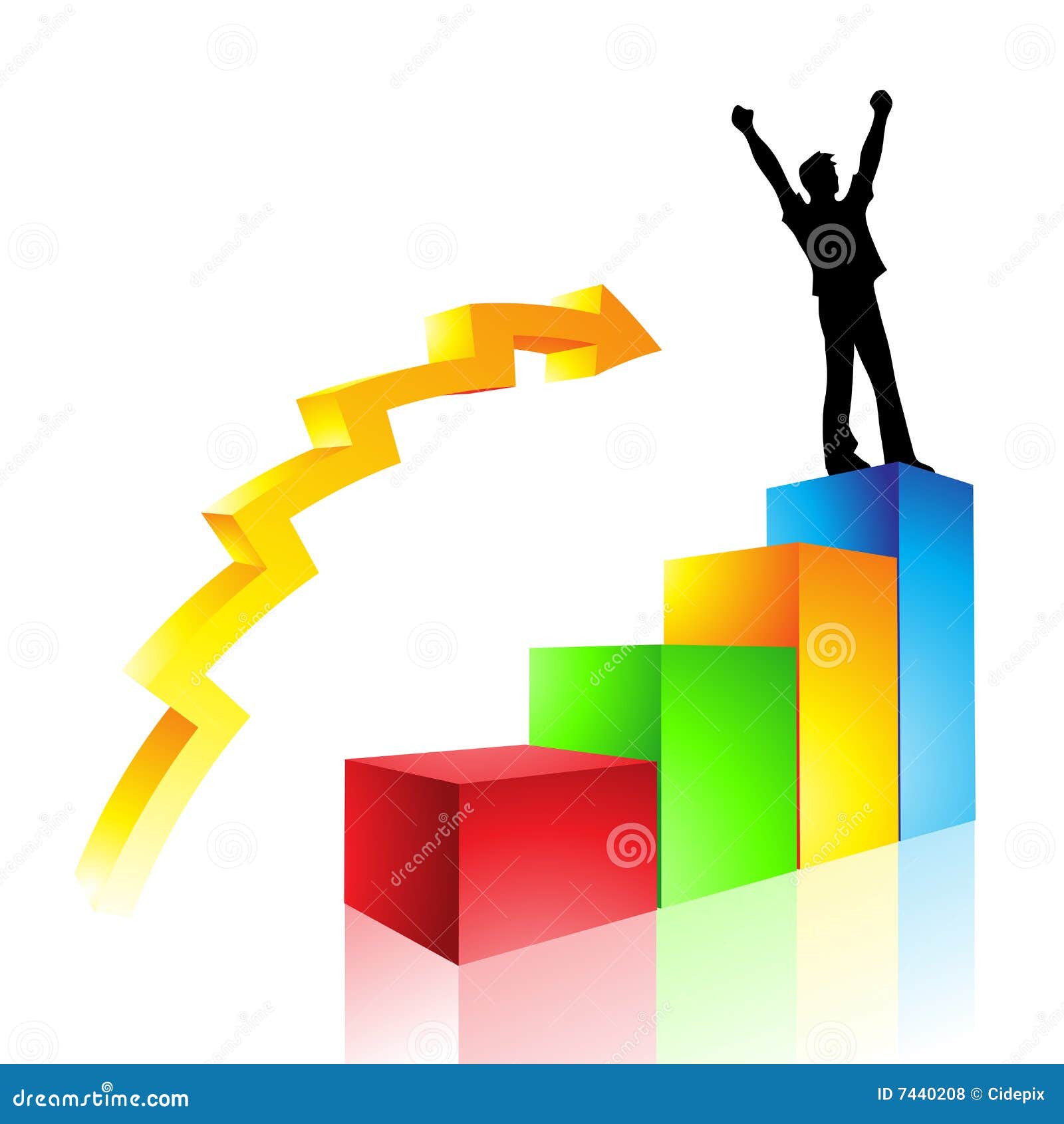 Anstieg Eines Mannes Zum Erfolg Vektor Abbildung - Illustration von ...