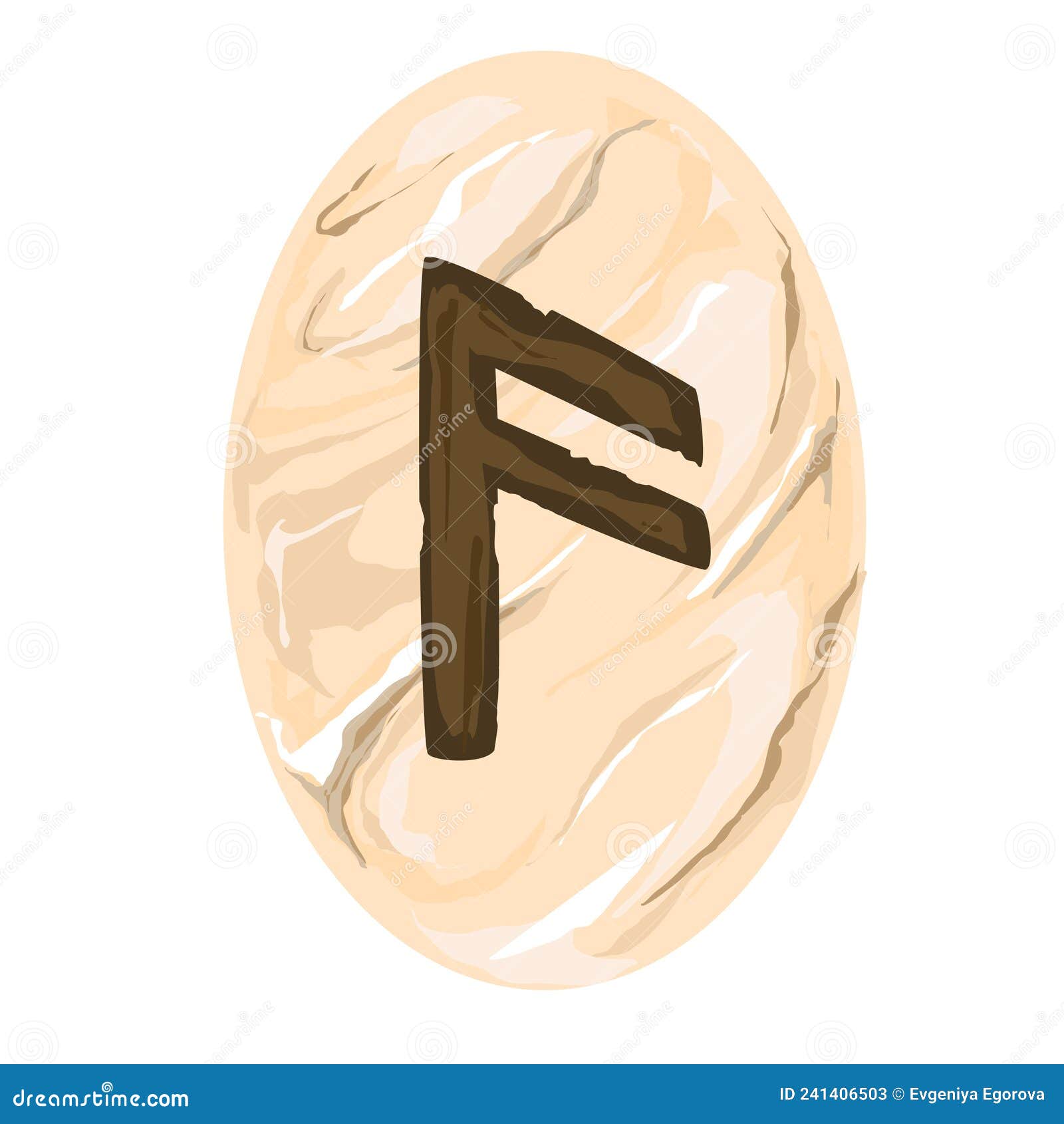 Ansuz Rune Written On A Stone. Vector Illustration. Isolated On White ...
