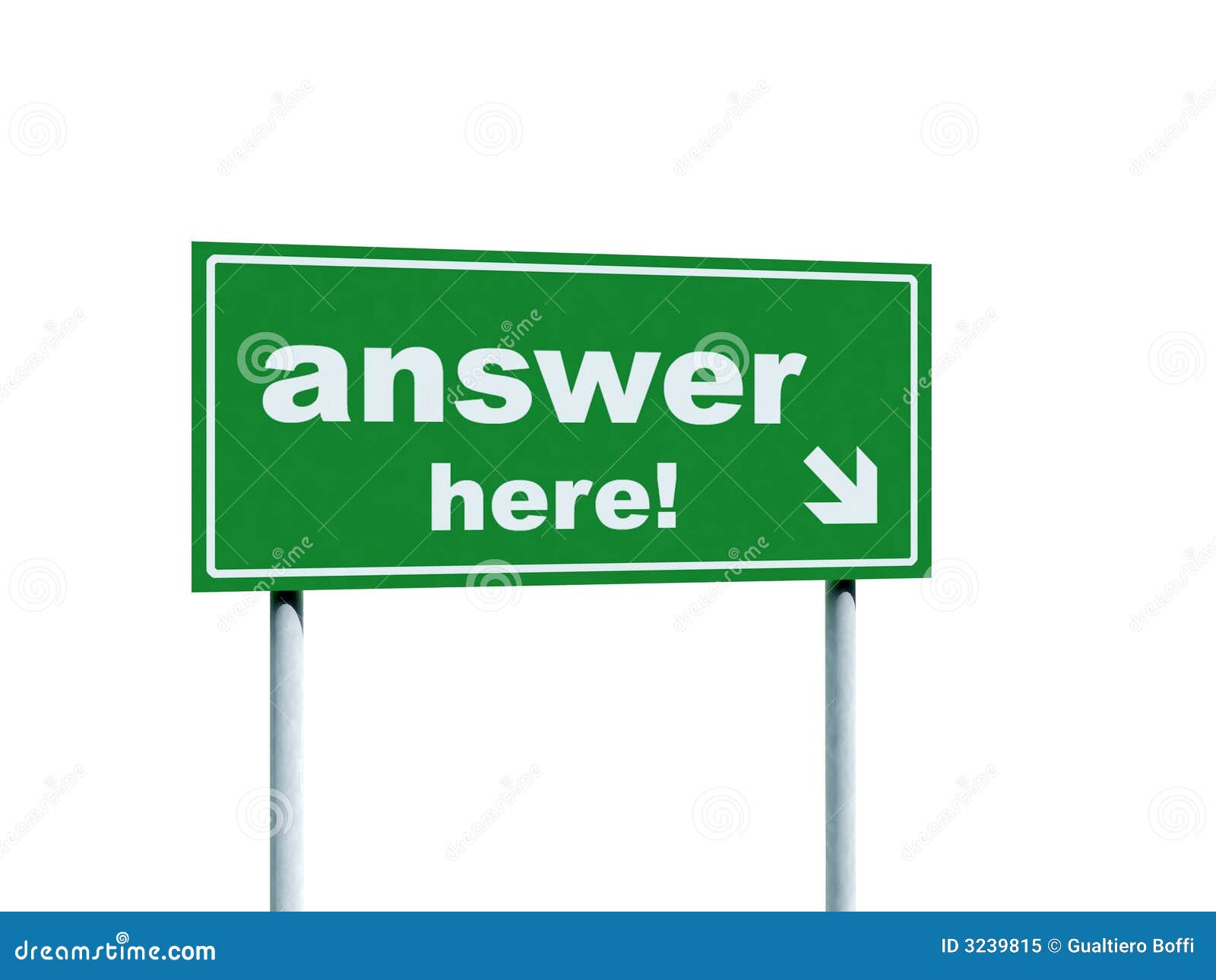 Answer stock image. Image of freeway, green, sign, street - 3239815