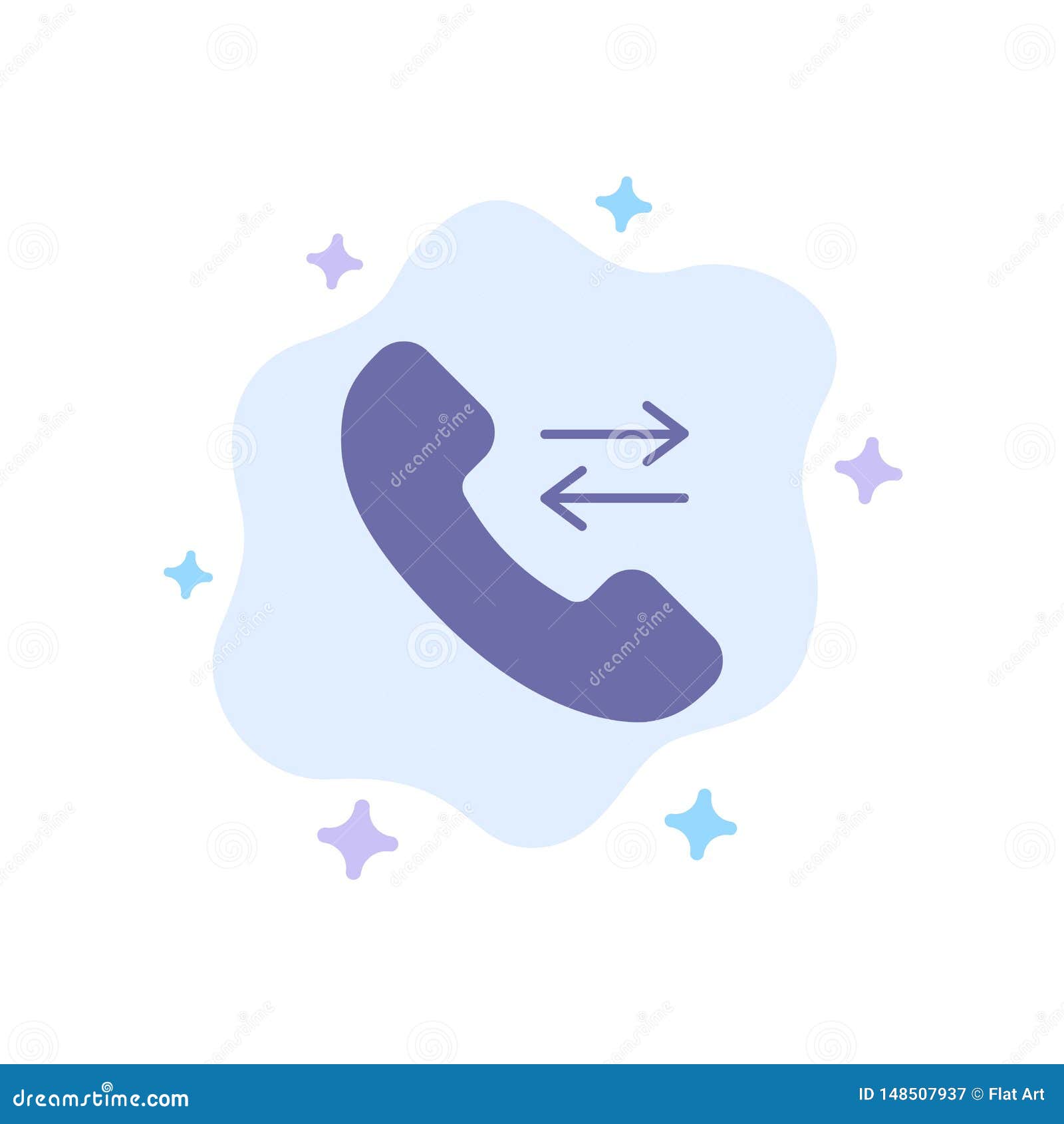 Answer, Call, Contact Us Blue Icon on Abstract Cloud Background Stock ...