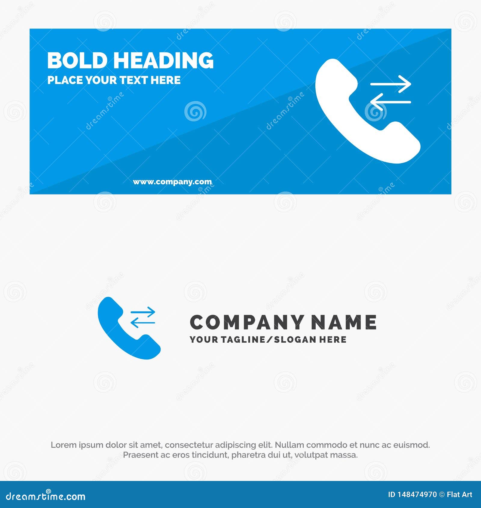 Answer, Call, Contact Us SOlid Icon Website Banner and Business Logo ...