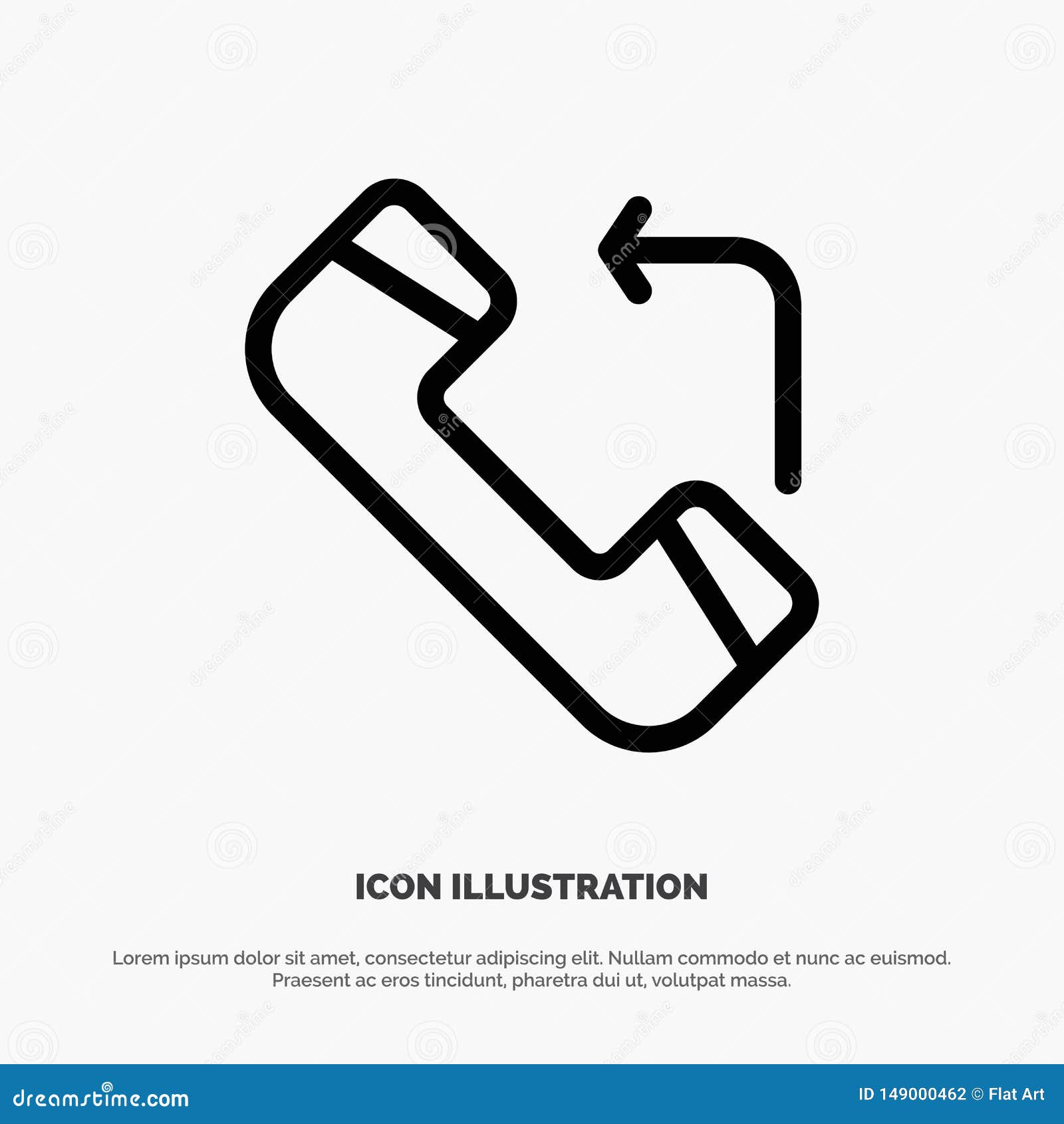 Answer, Call, Incoming Line Icon Vector Stock Vector - Illustration of ...