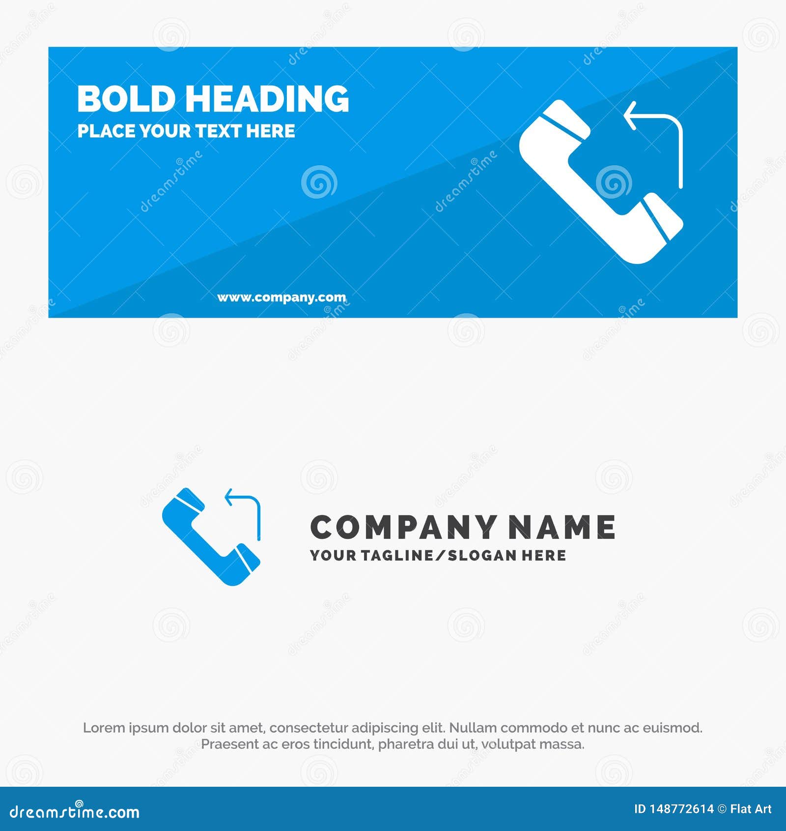 Answer, Call, Incoming SOlid Icon Website Banner and Business Logo ...