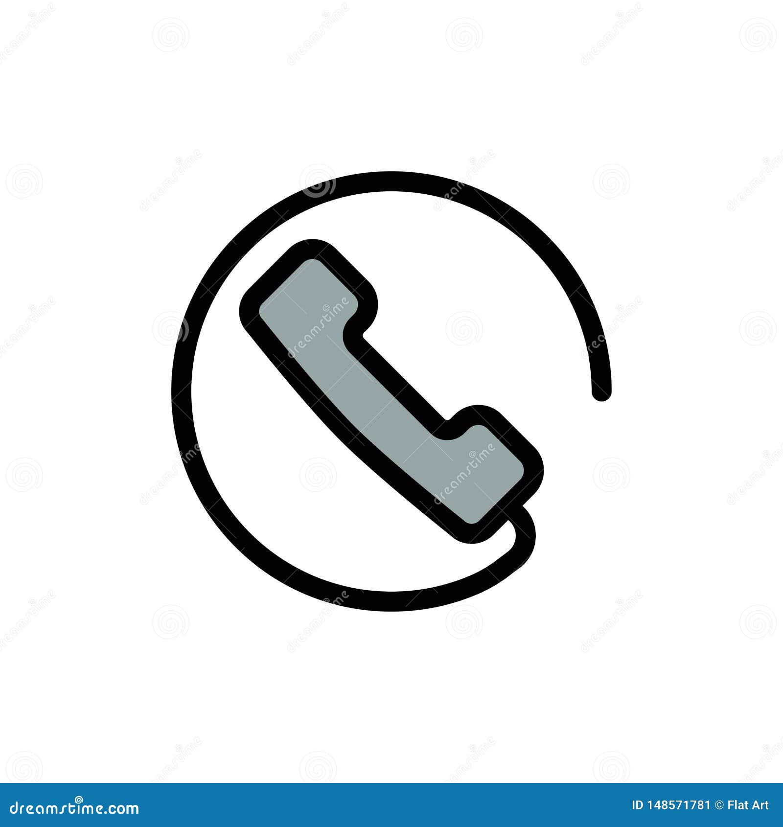 Answer, Call, Phone Flat Color Icon. Vector Icon Banner Template Stock ...