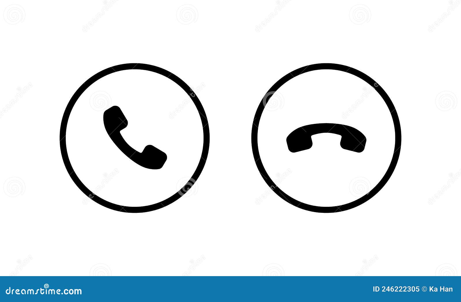 Answer Call and Reject Button Icon. Accept and Decline Symbol Vector ...