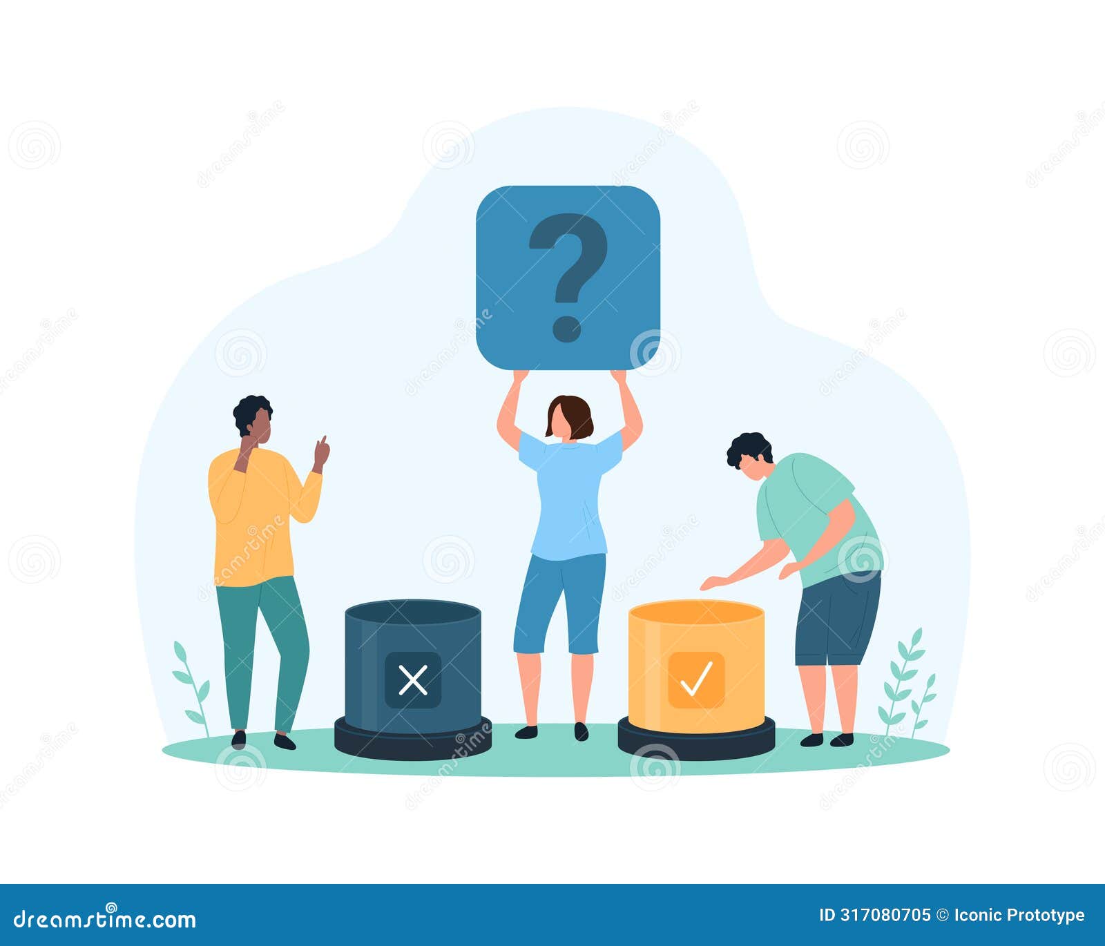 Answer Choice, Right or Wrong Decision, Tiny People Choose To Click ...