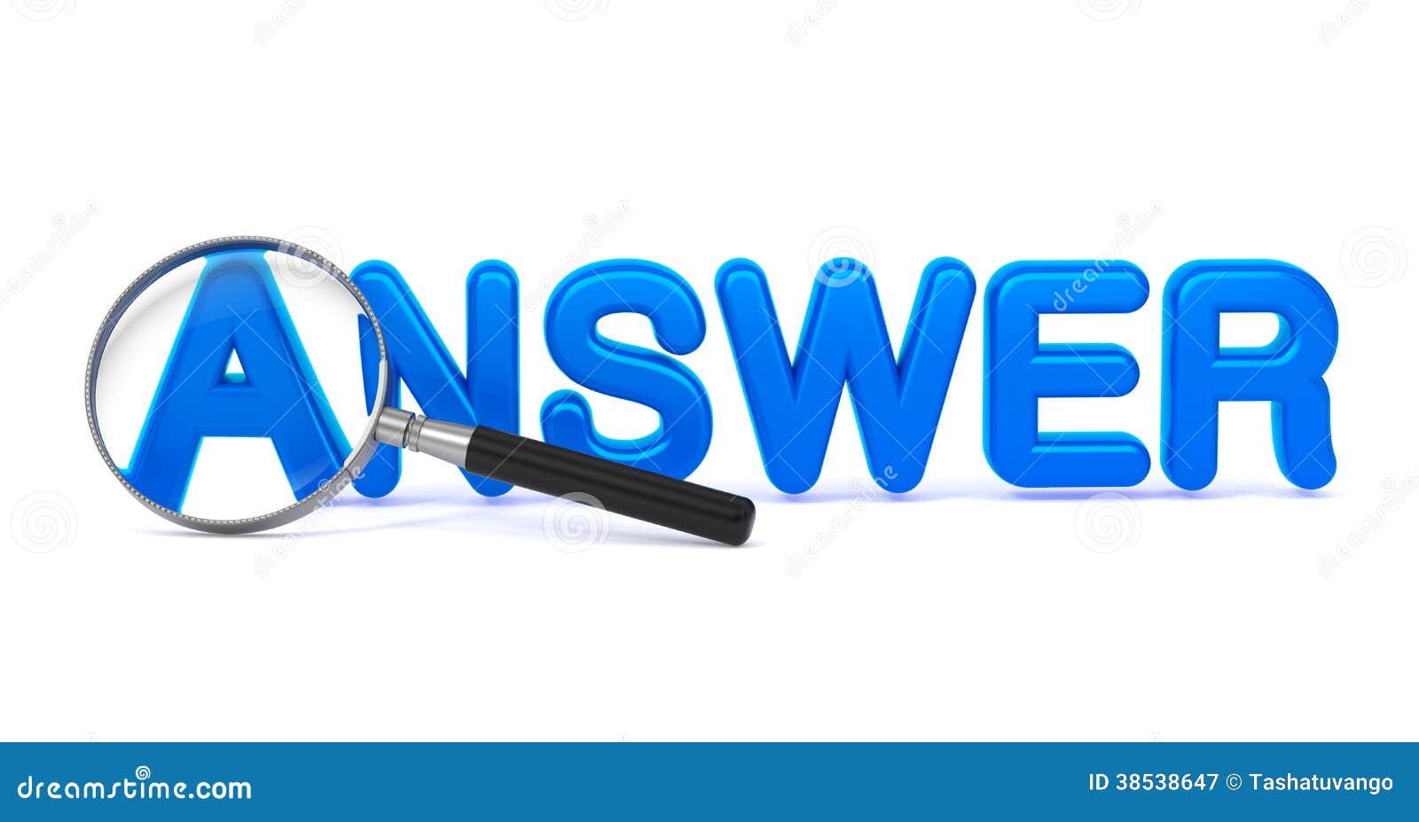 Answer Concept with Magnifying Glass. Stock Illustration - Illustration ...