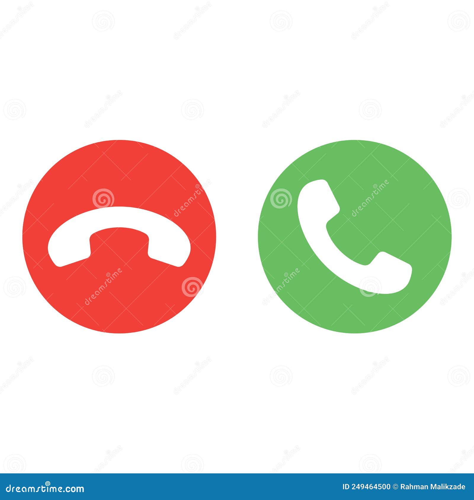 Answer and Decline Phone Call Buttons. Yes and No Button Stock Vector ...