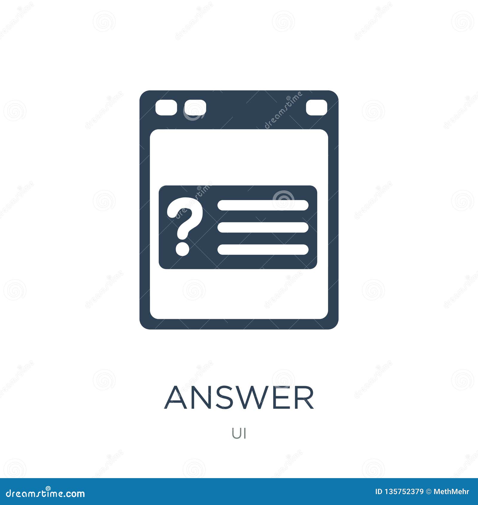 Answer Icon in Trendy Design Style. Answer Icon Isolated on White ...