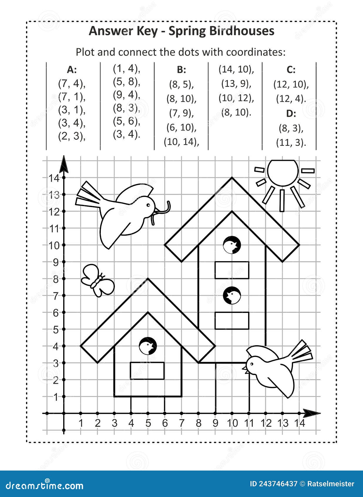 This is Answer Key Page for Coordinate Graphing, or Drawing by ...