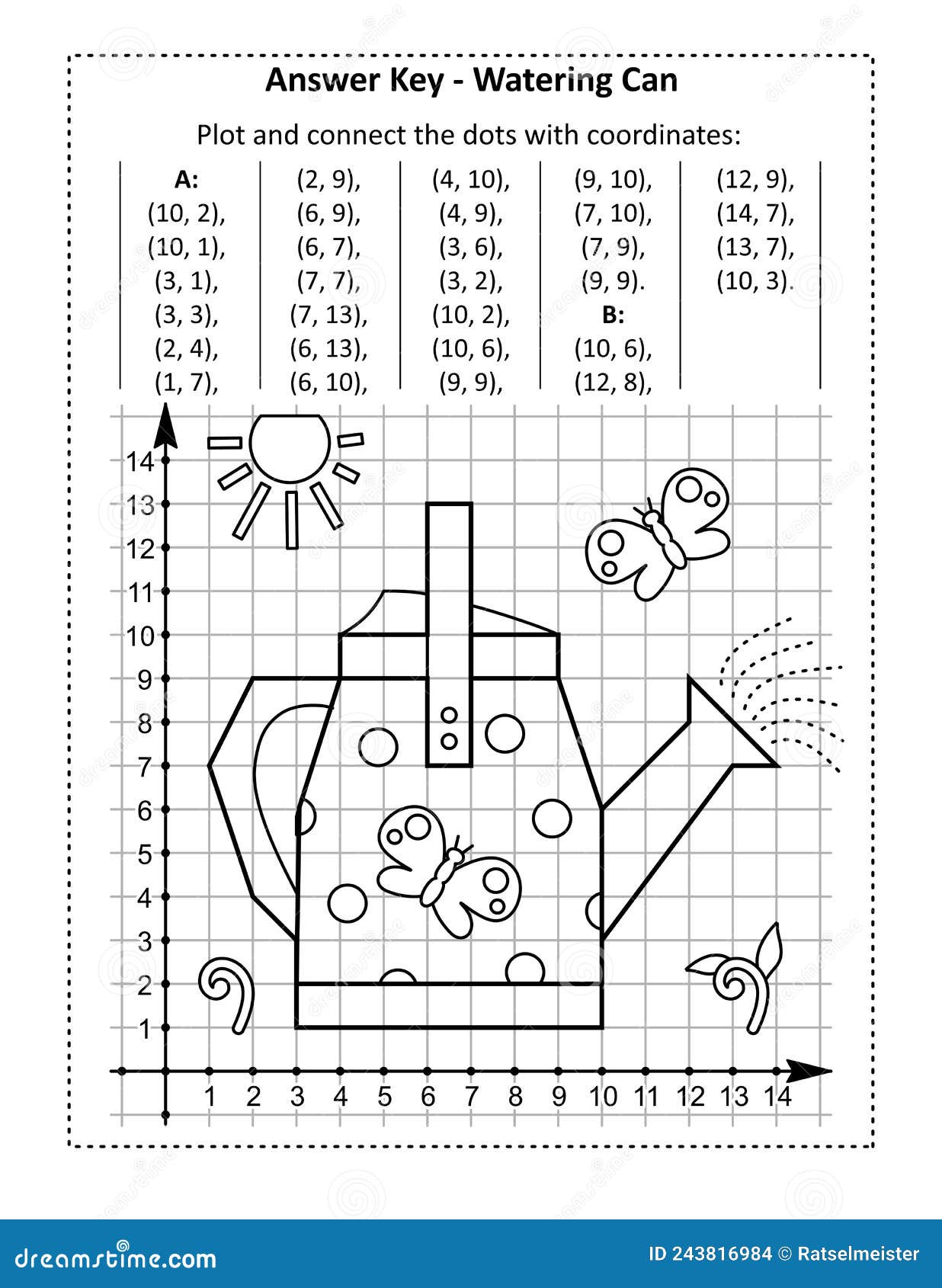This Is Answer Key Page For Coordinate Graphing, Or Drawing By ...
