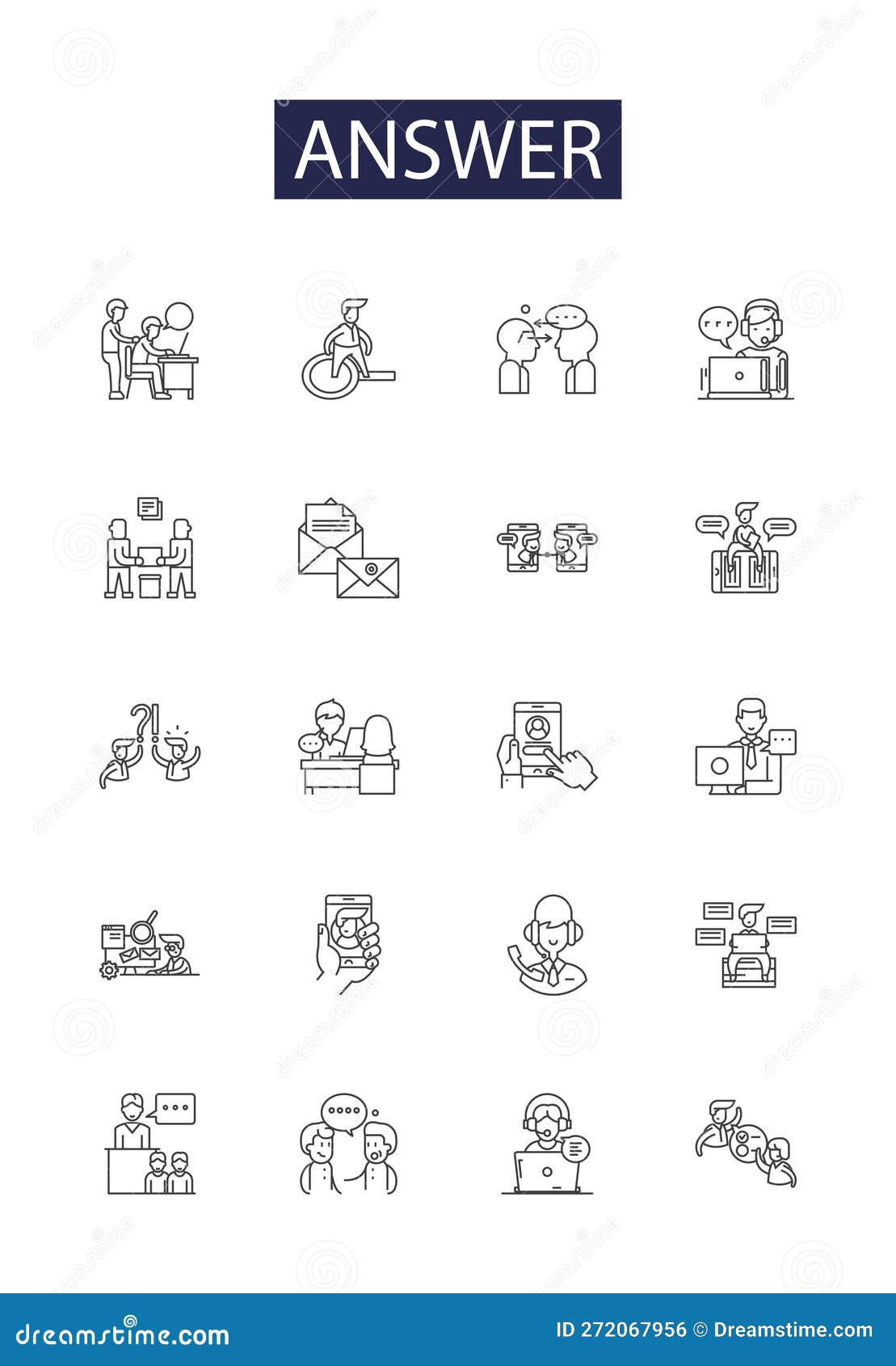 Answer Line Vector Icons And Signs. Solution, Resolution, Result ...