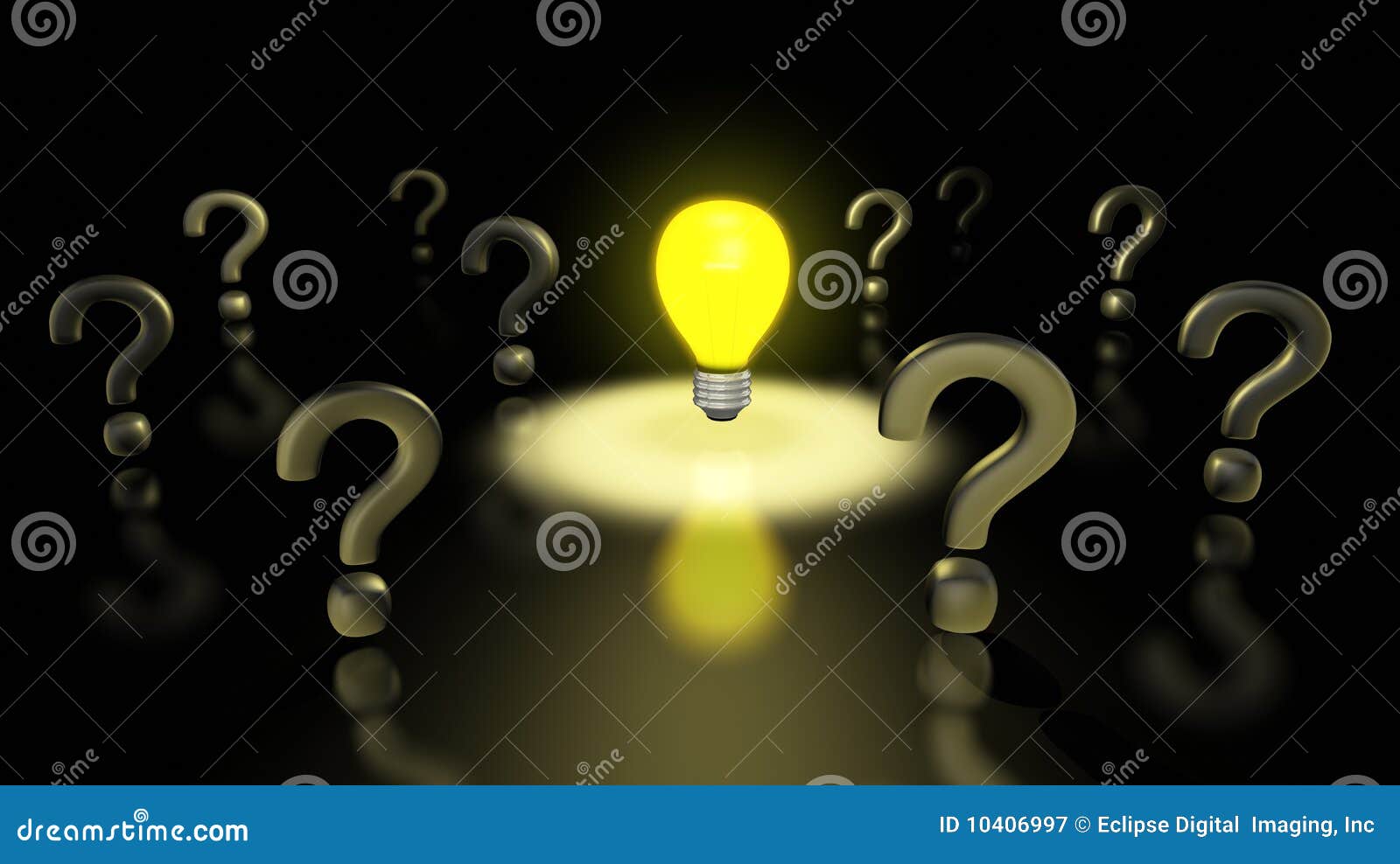 Several Question Marks Represent The Questioning Of An Audience. 3D ...