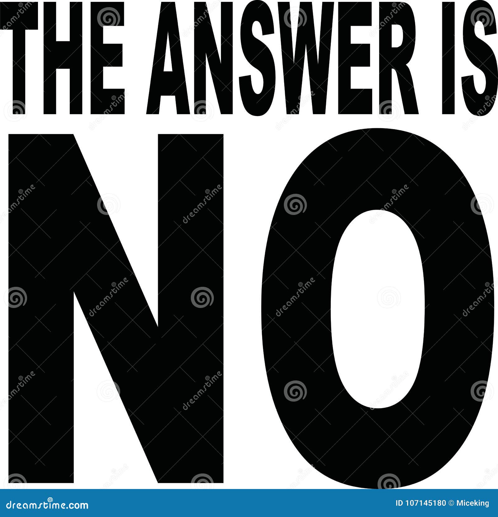 The answer is NO stock vector. Illustration of wrong - 107145180