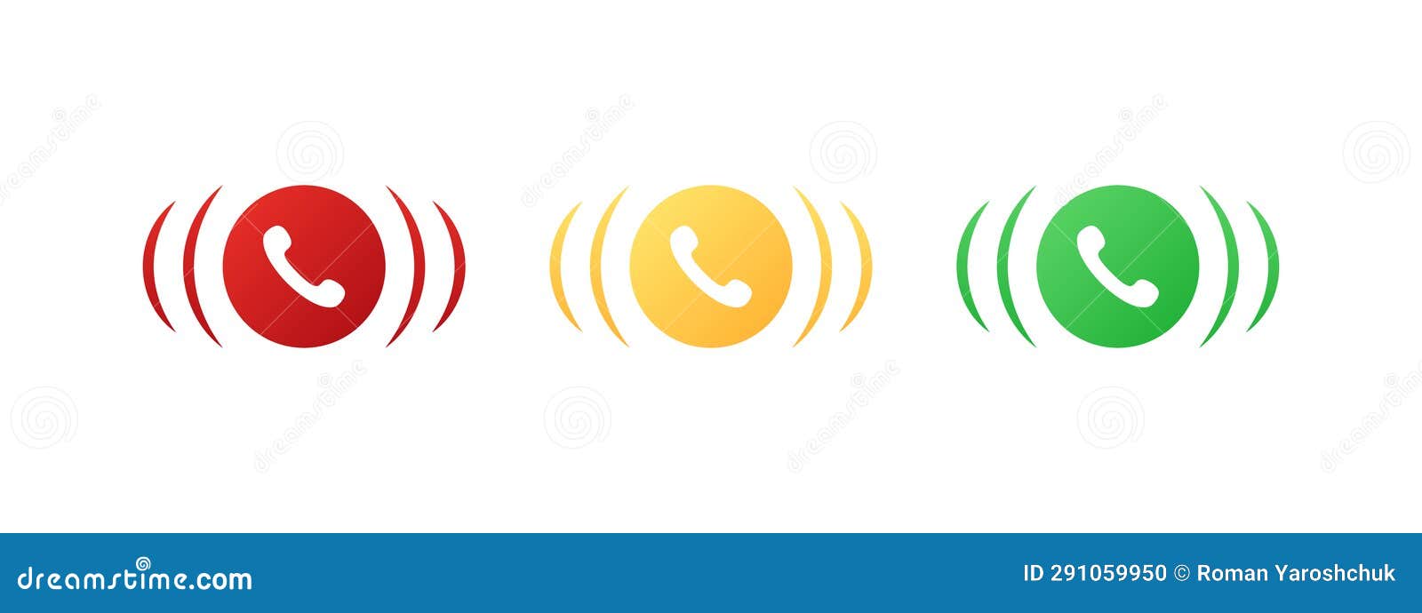Answer Phone Icons. Icons To Answer or Reject a Call Stock Illustration ...