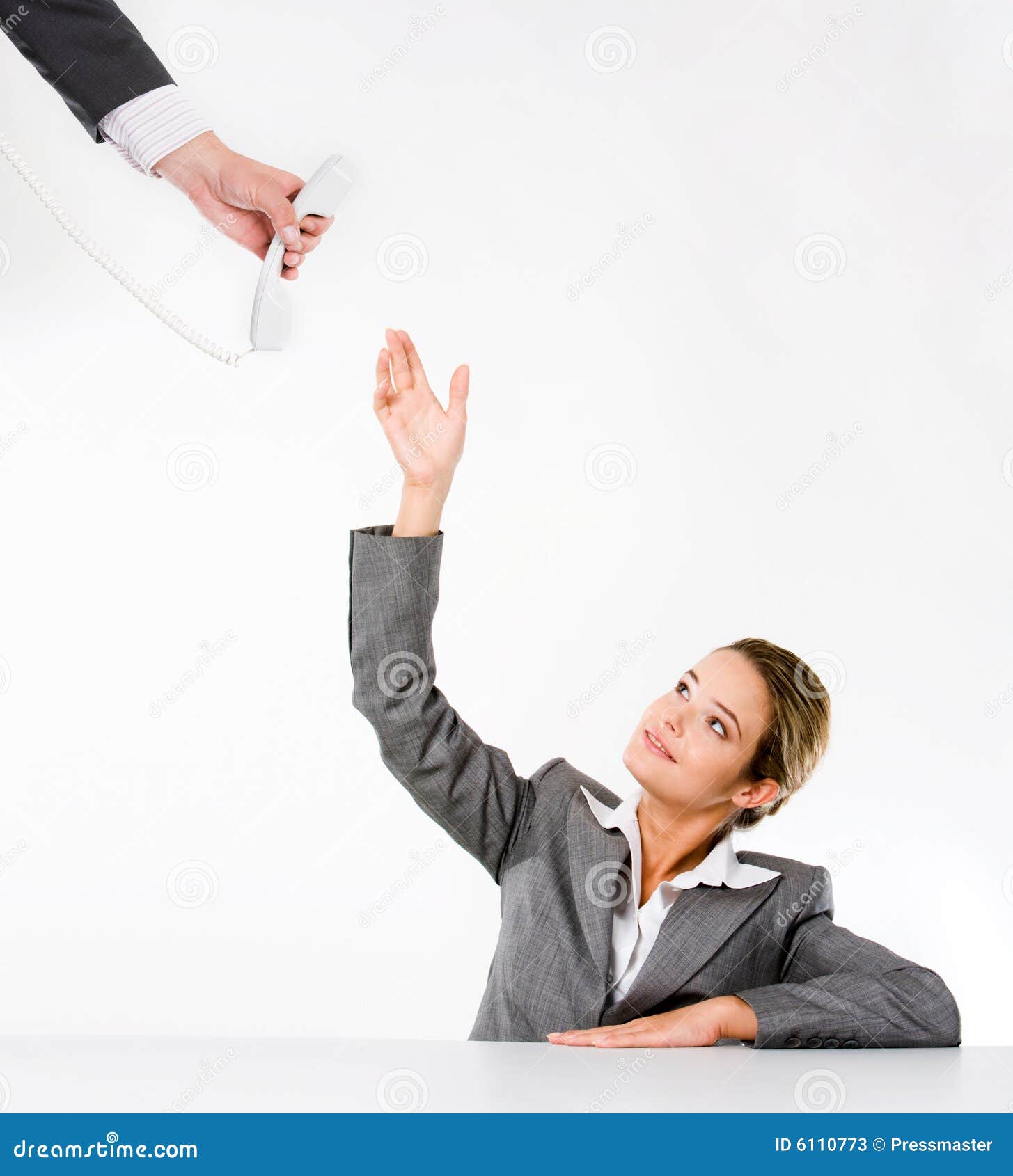 Answer please stock image. Image of employee, connection - 6110773