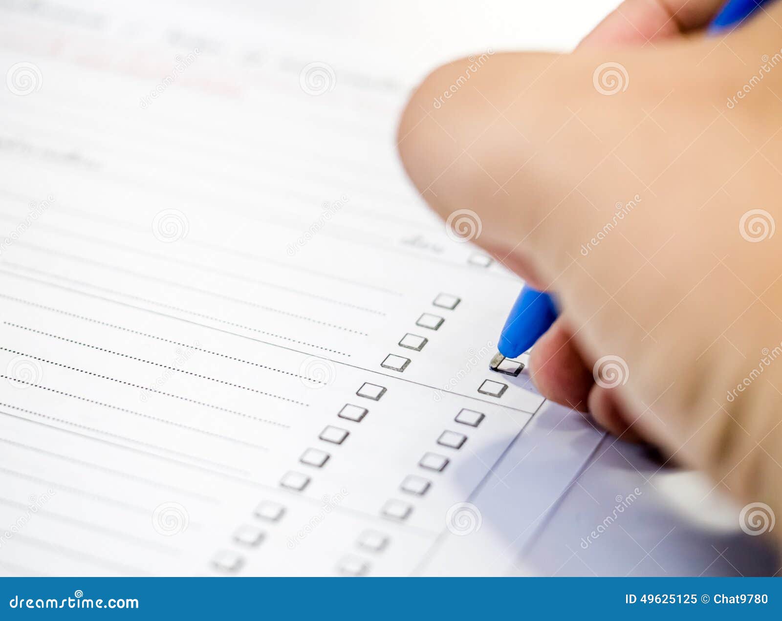 Answer the questionnaire stock image. Image of document - 49625125