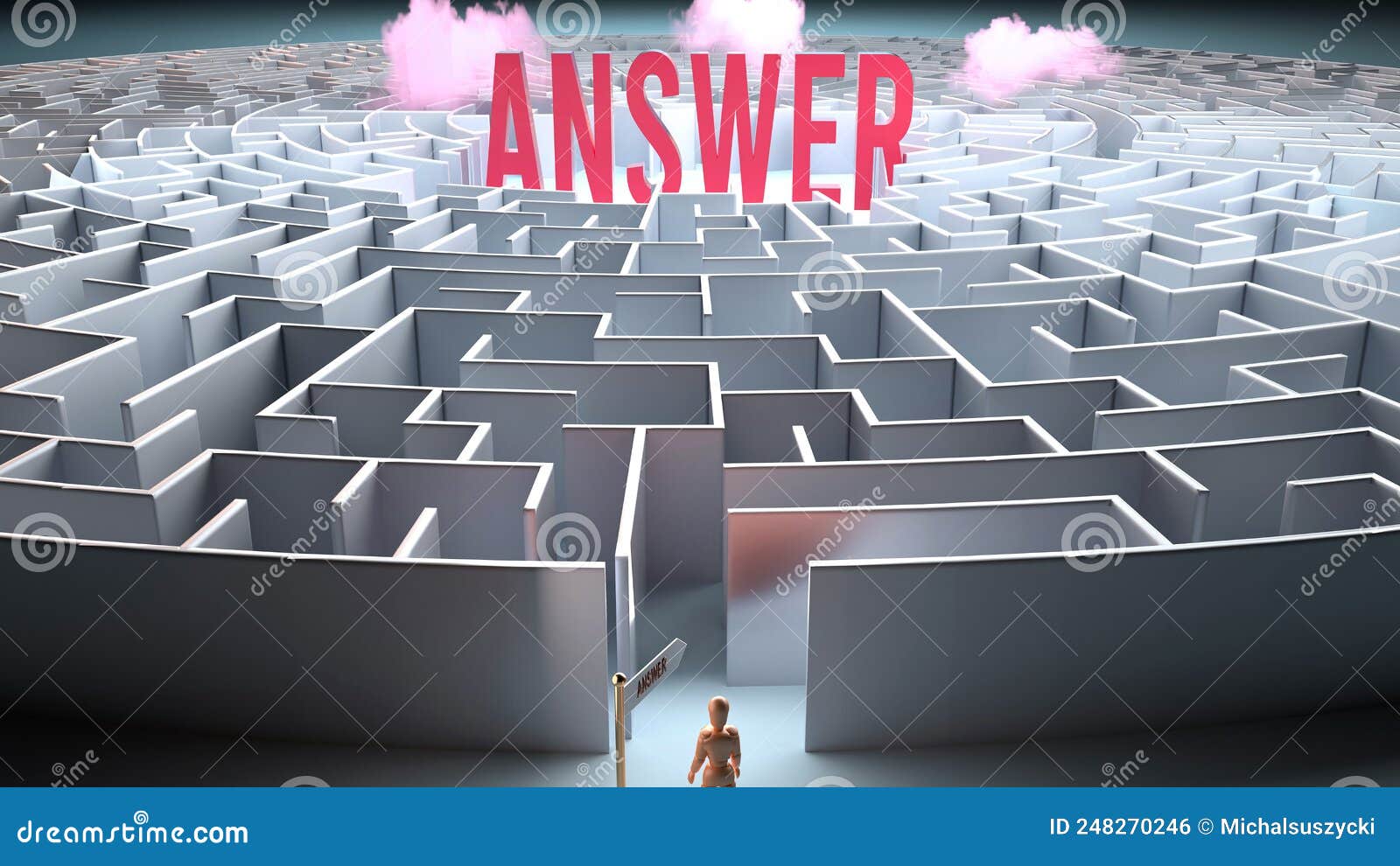 Answer and a Complicated Path To it Stock Illustration - Illustration ...