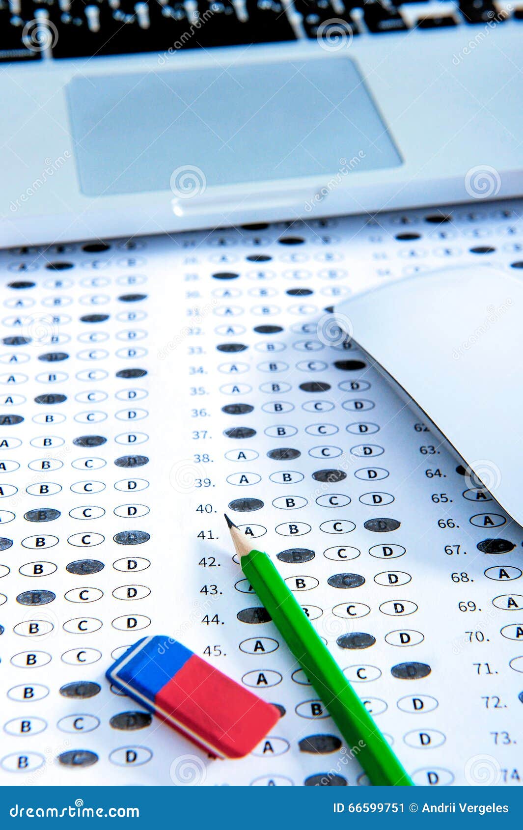 Answer sheet with pencil stock image. Image of intelligent - 66599751