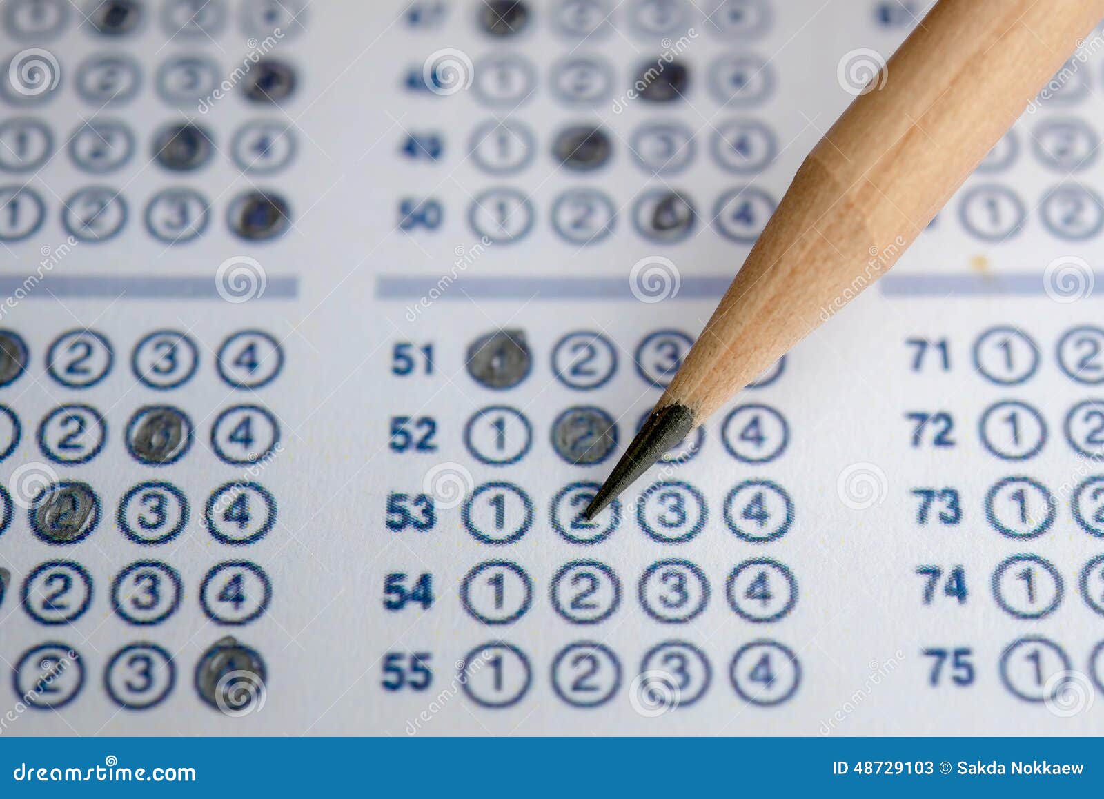 Answer sheet stock image. Image of shade, college, multiple - 48729103
