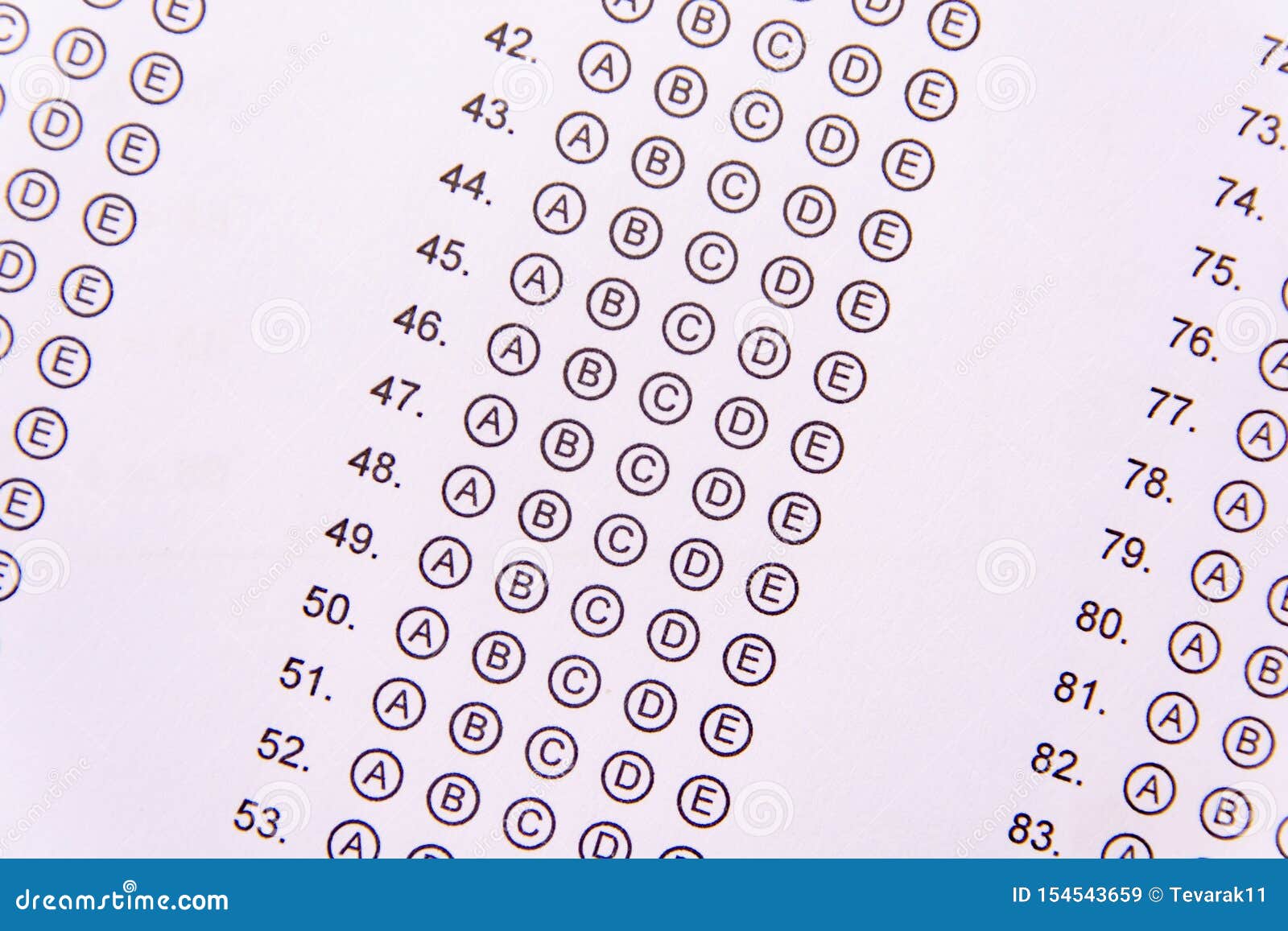 Answer Sheet, Test Score Sheet Stock Image - Image of exam ...