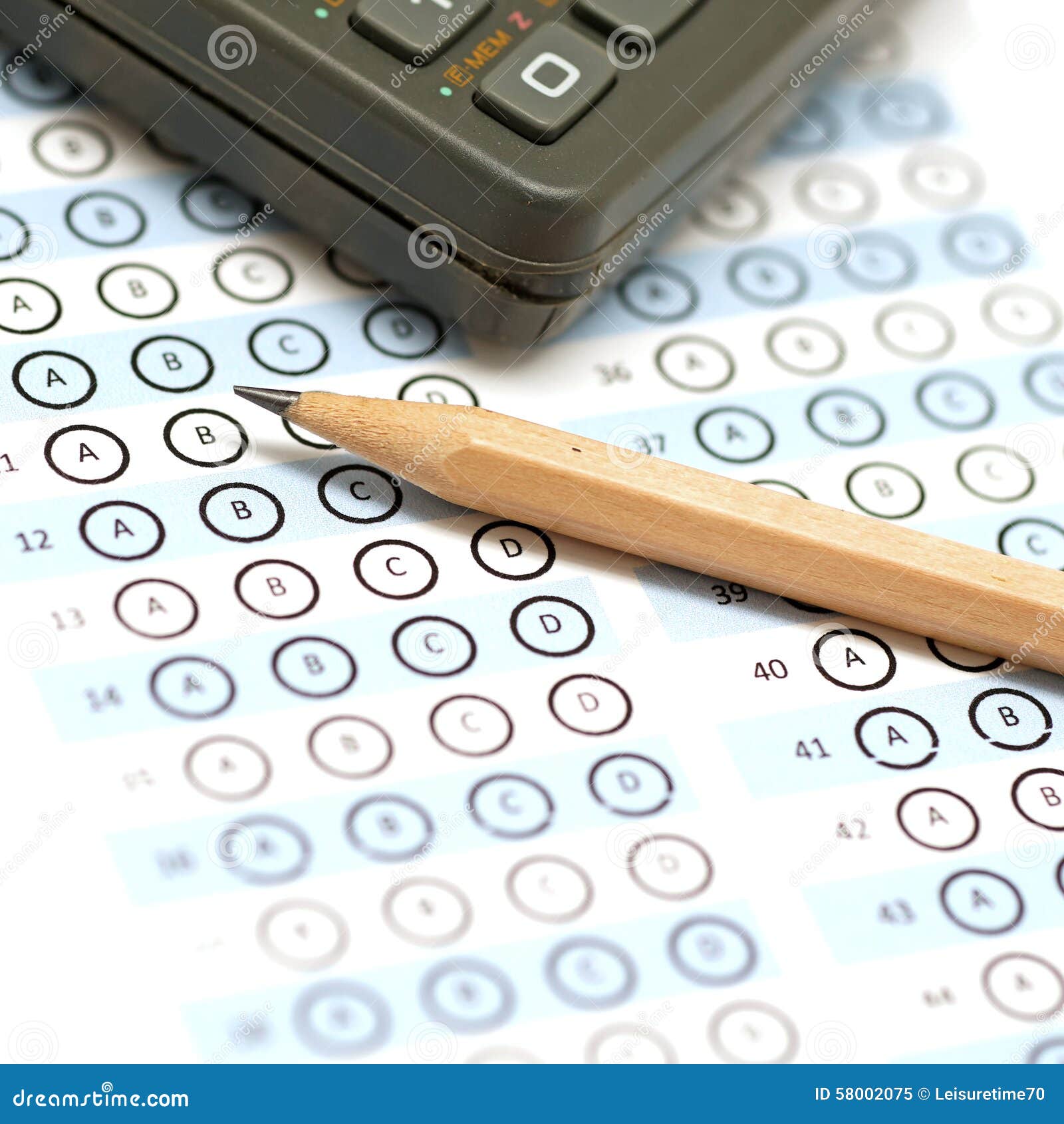 Answer Sheet Test Score with Pencil Stock Image - Image of school ...