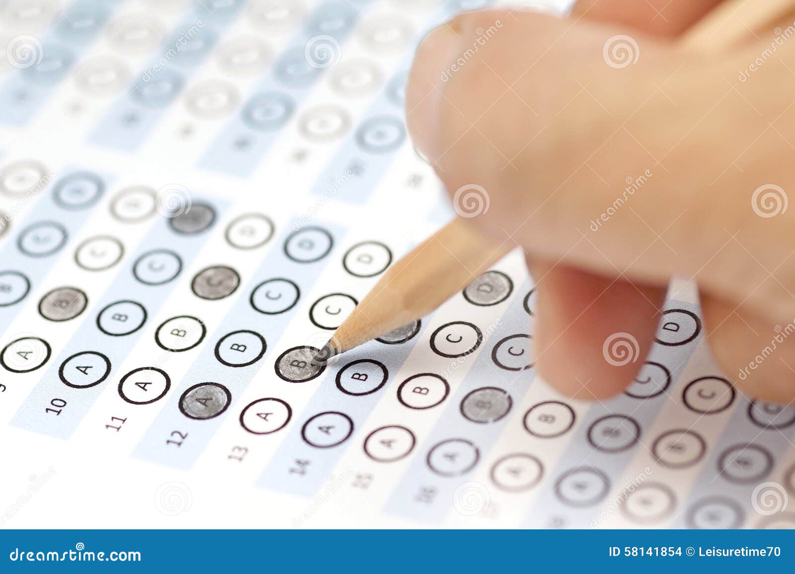 Answer Sheet Test Score with Pencil Stock Photo - Image of education ...