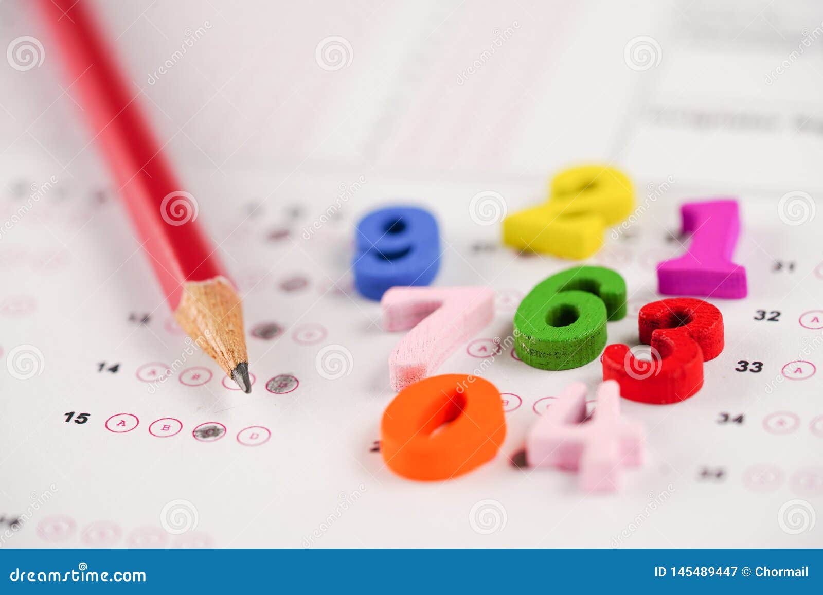 Answer Sheets with Pencil Drawing Fill To Select Choice and Colorful ...