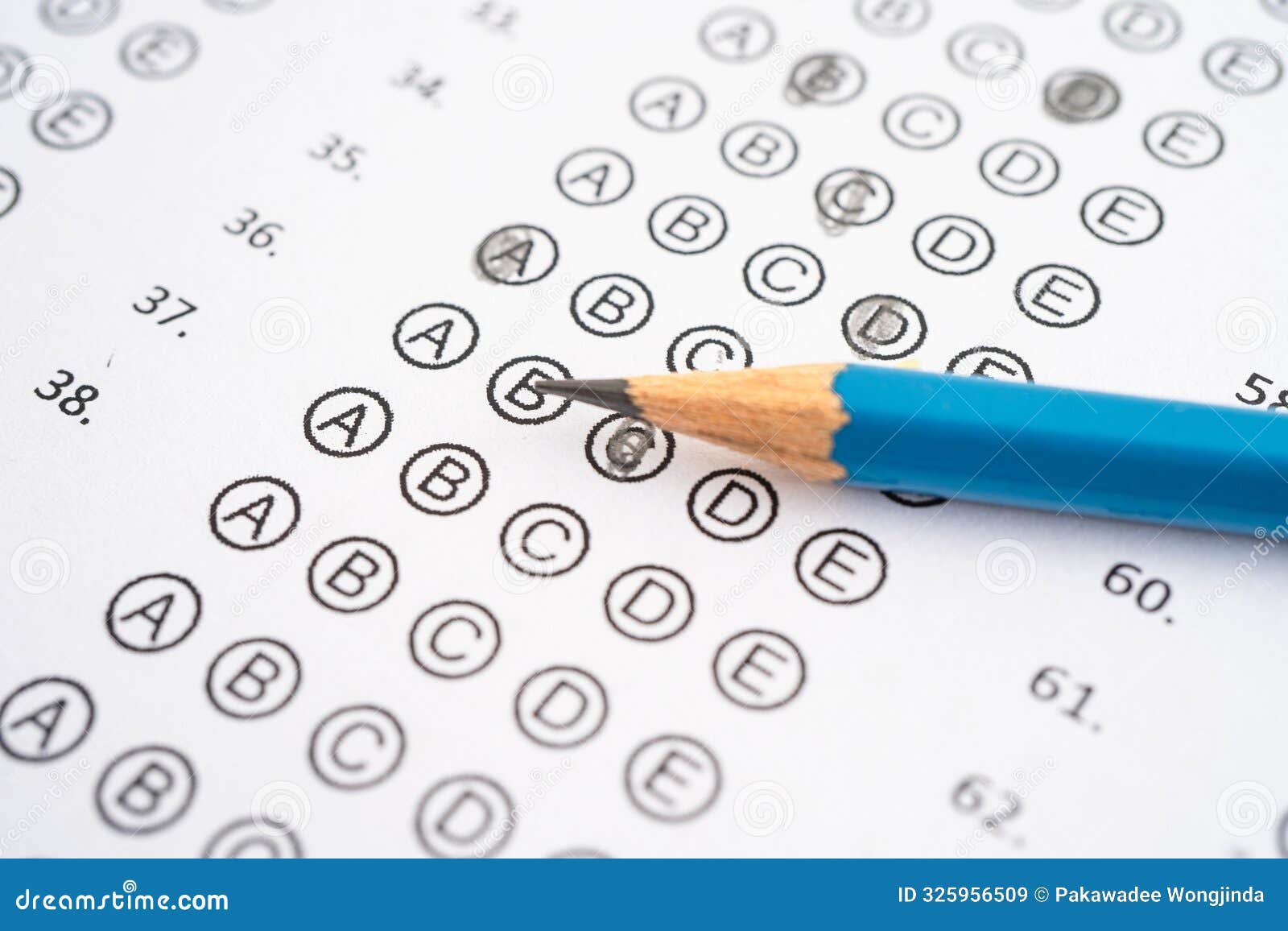 Answer Sheets with Pencil Drawing Fill To Select Choice Education Stock ...