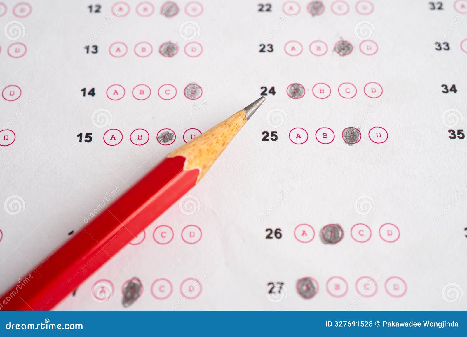 Answer Sheets With Pencil Drawing Fill To Select Choice Education Stock ...