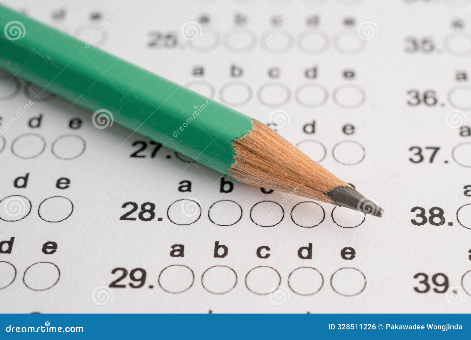 Answer Sheets with Pencil Drawing Fill To Select Choice Education Stock ...