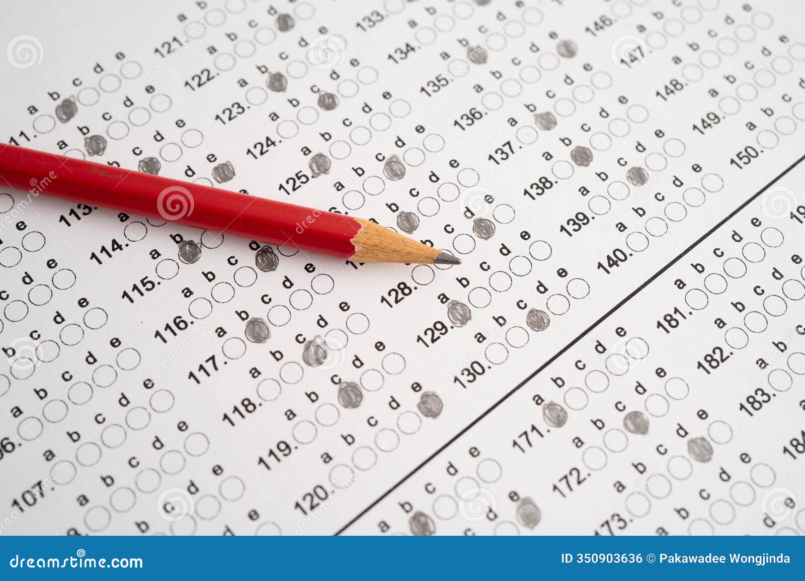 Answer Sheets with Pencil Drawing Fill To Select Choice, Education ...