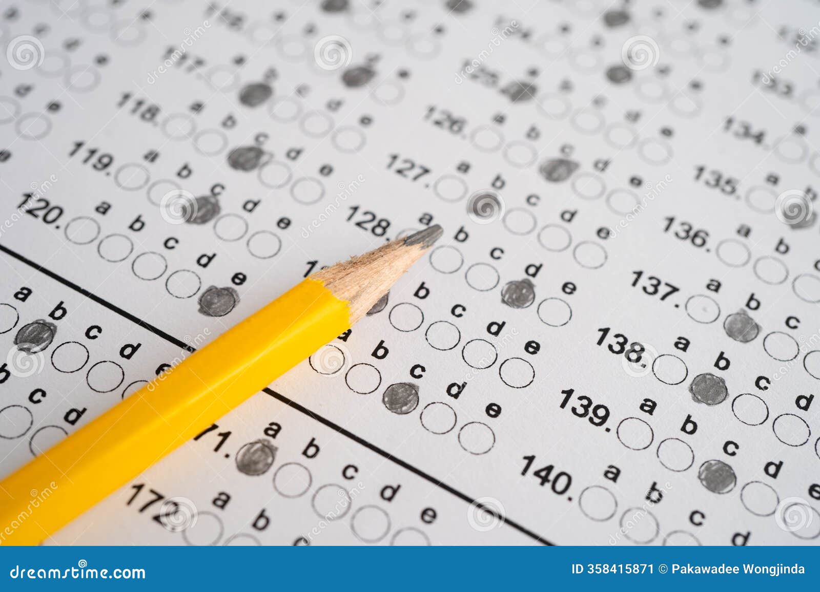 Answer Sheets with Pencil Drawing Fill To Select Choice, Education ...