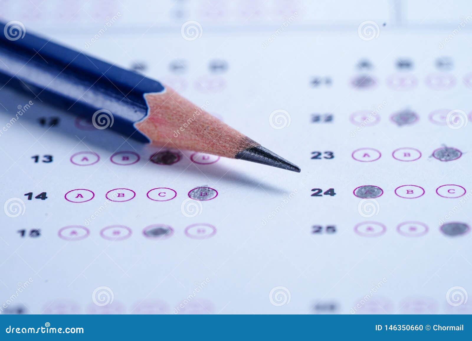 Answer Sheets with Pencil Drawing Fill To Select Choice Stock Photo ...