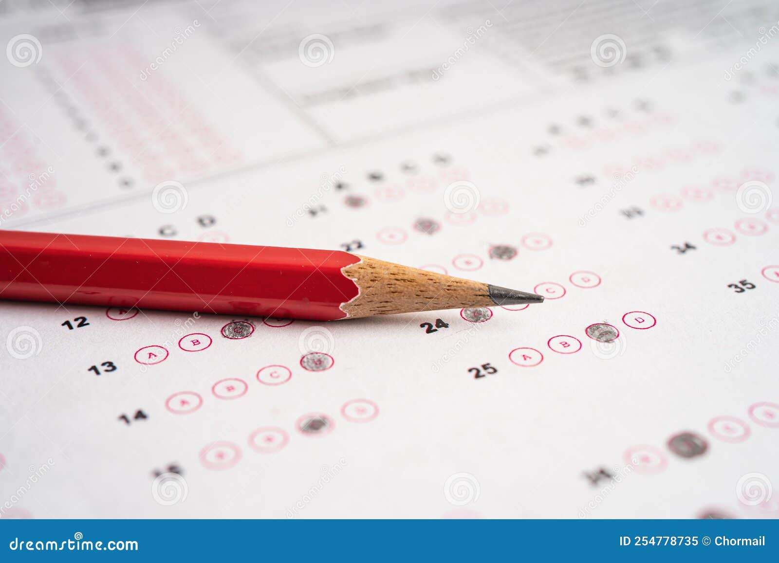 Answer Sheets with Pencil Drawing Fill To Select Choice, Education ...
