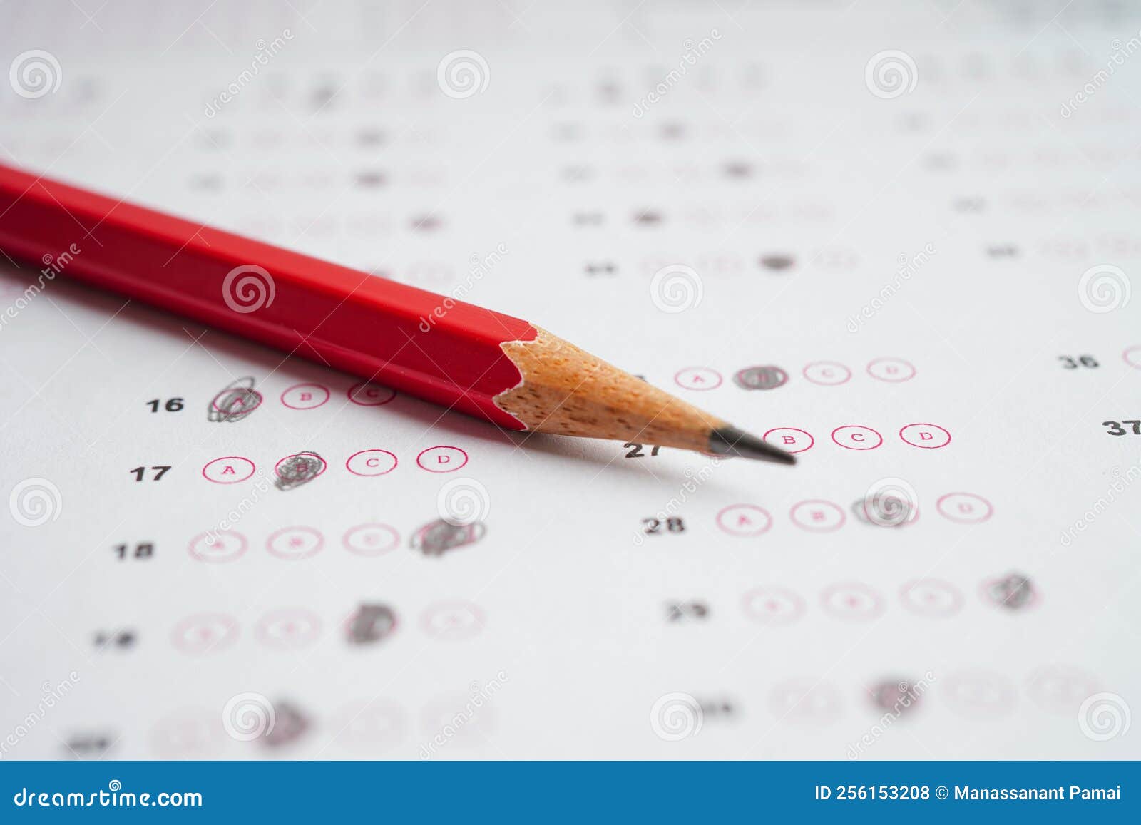 Answer Sheets with Pencil Drawing Fill To Select Choice, Education ...