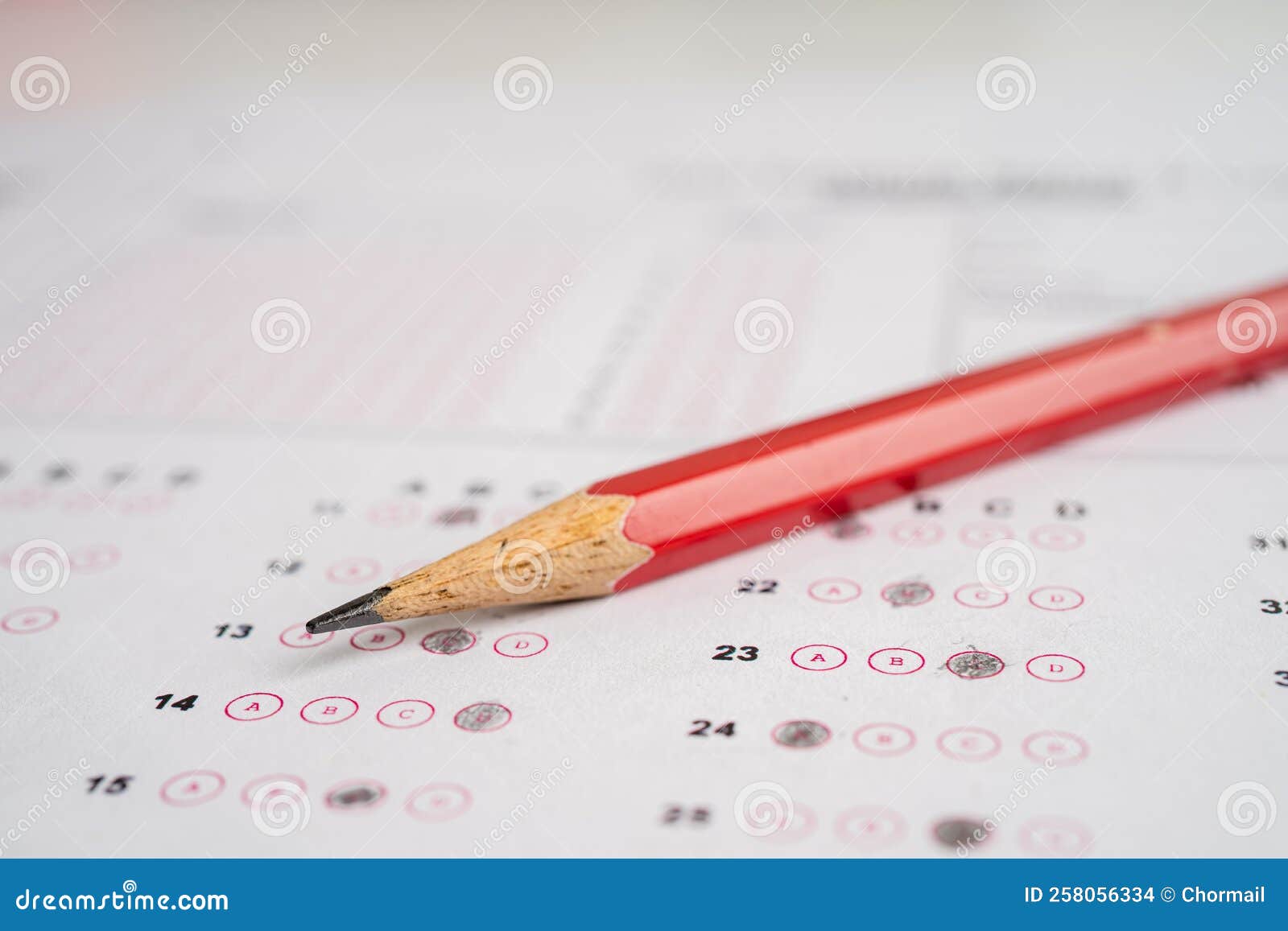Answer Sheets with Pencil Drawing Fill To Select Choice, Education ...