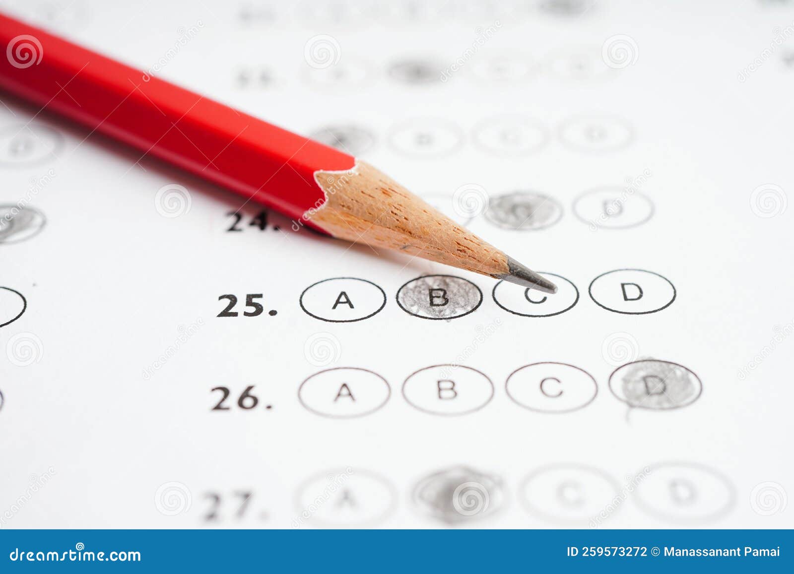 Answer Sheets With Pencil Drawing Fill To Select Choice, Education ...
