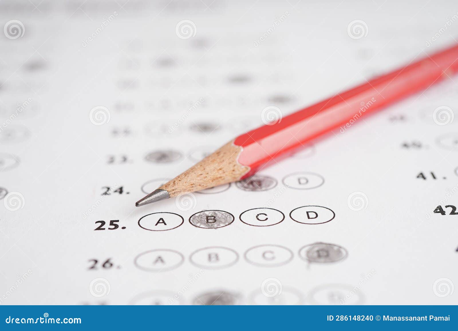 Answer Sheets with Pencil Drawing Fill To Select Choice, Education ...