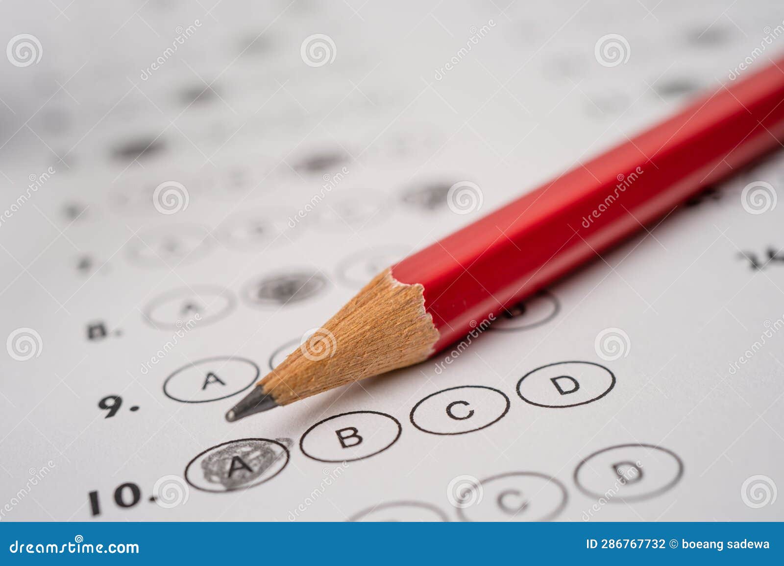Answer Sheets with Pencil Drawing Fill To Select Choice, Education ...