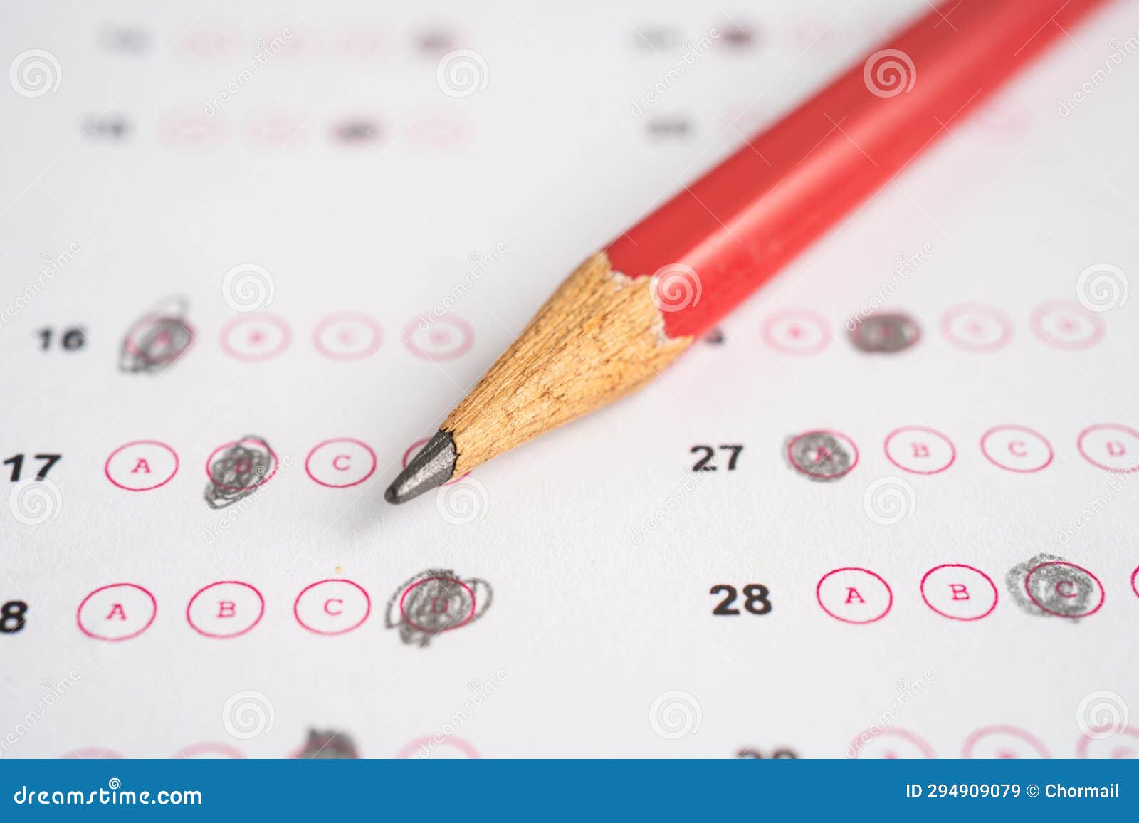 Answer Sheets With Pencil Drawing Fill To Select Choice, Education ...