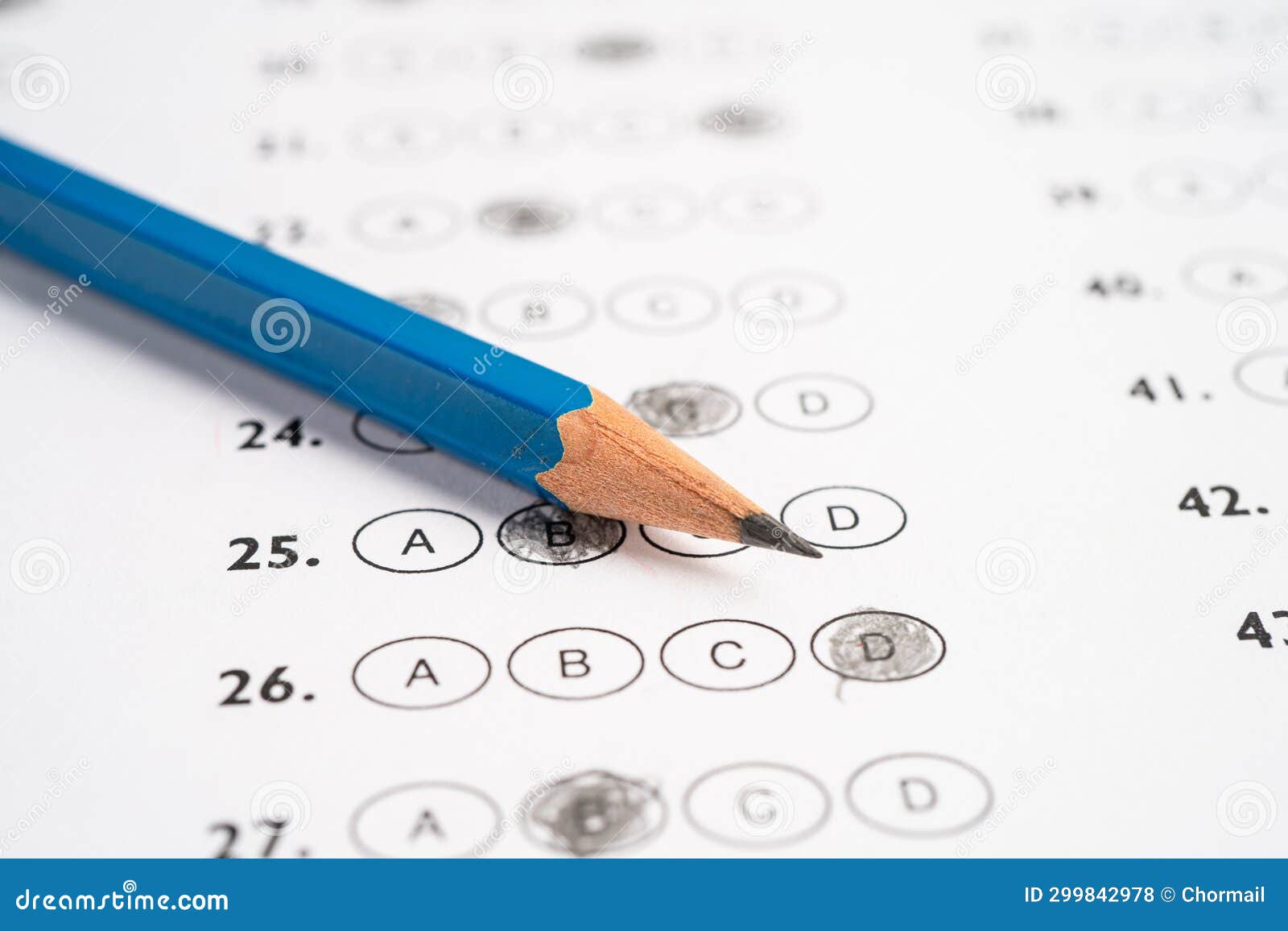 Answer Sheets with Pencil Drawing Fill To Select Choice, Education ...