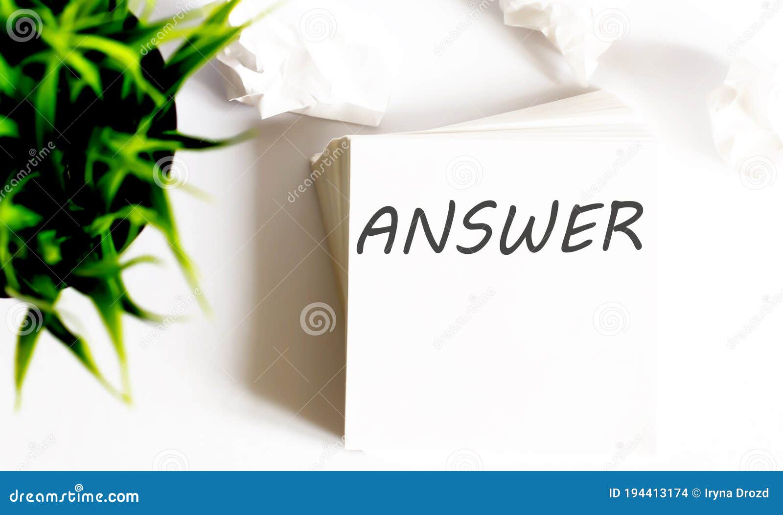 ANSWER Text on a White Stickers. Chart or Mechanism Concept Stock Photo ...