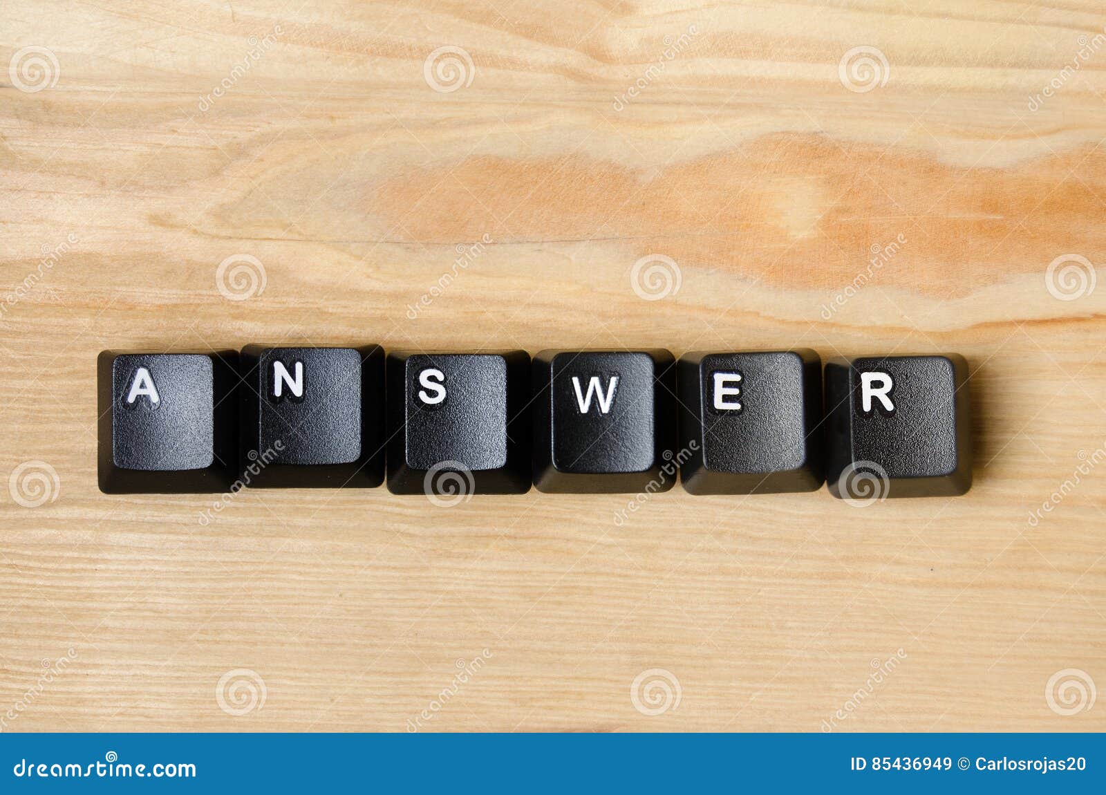 Answer word stock image. Image of graphic, question, wood - 85436949