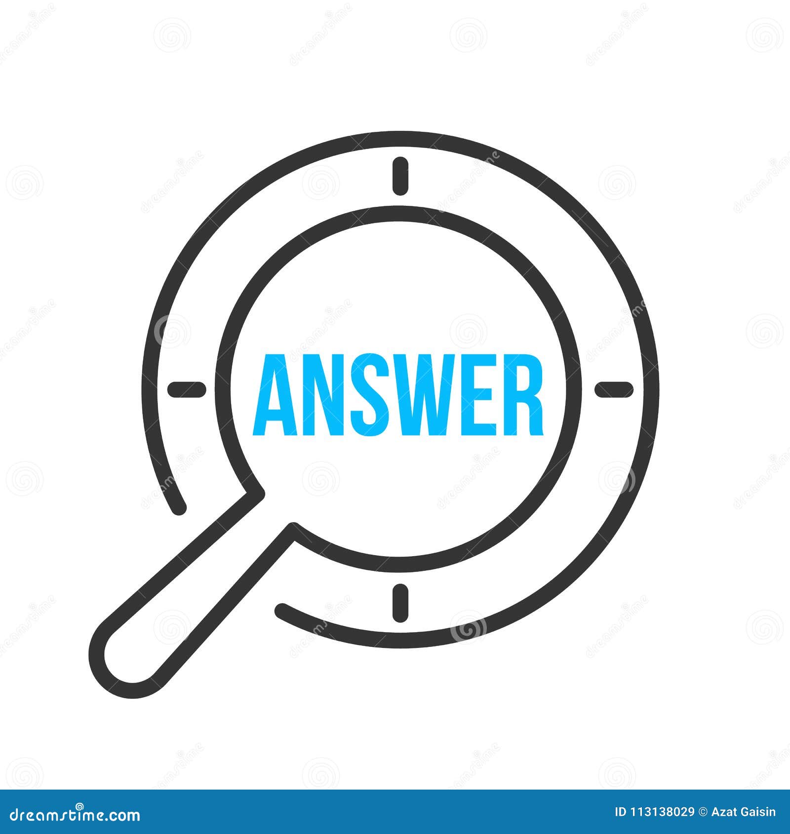 Answer Word Magnifying Glass Cartoon Vector | CartoonDealer.com #113205897