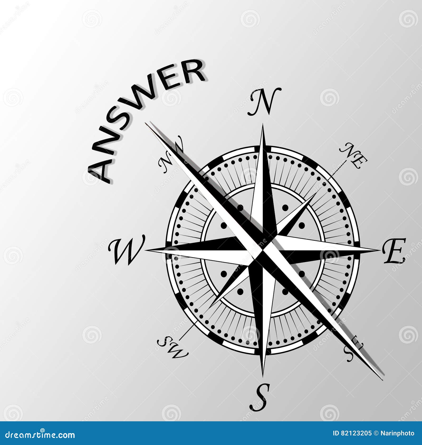 Answer Written Aside Compass Stock Illustration - Illustration of earth ...