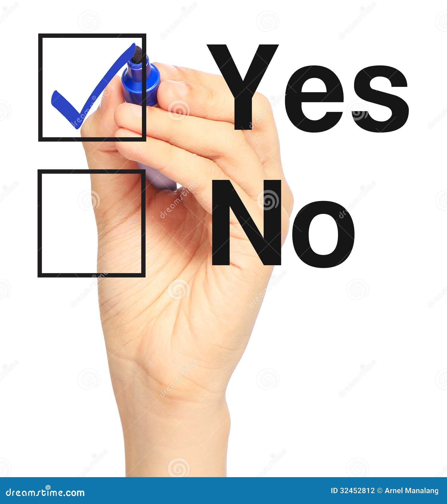 The Answer is Yes stock photo. Image of making, hand - 32452812